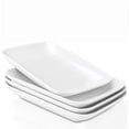 XINLTC 4-Piece Rectangular Porcelain Plates, 8in Ceramic Small Serving ...