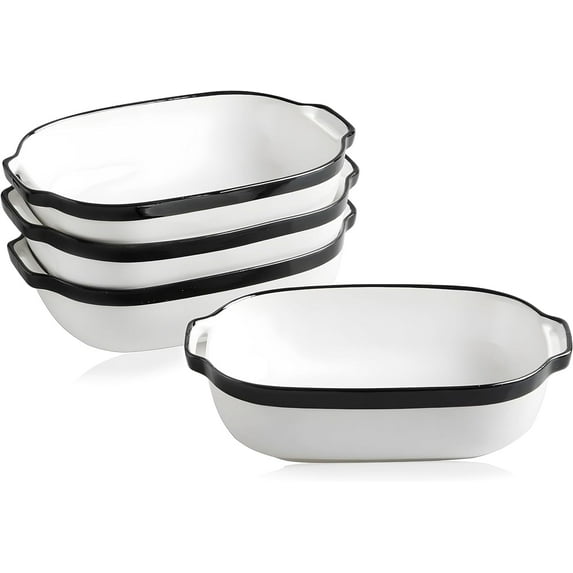 XINLTC 7.8 inch Ceramic Baking Dish Set of 4, Rectangular Individual ...