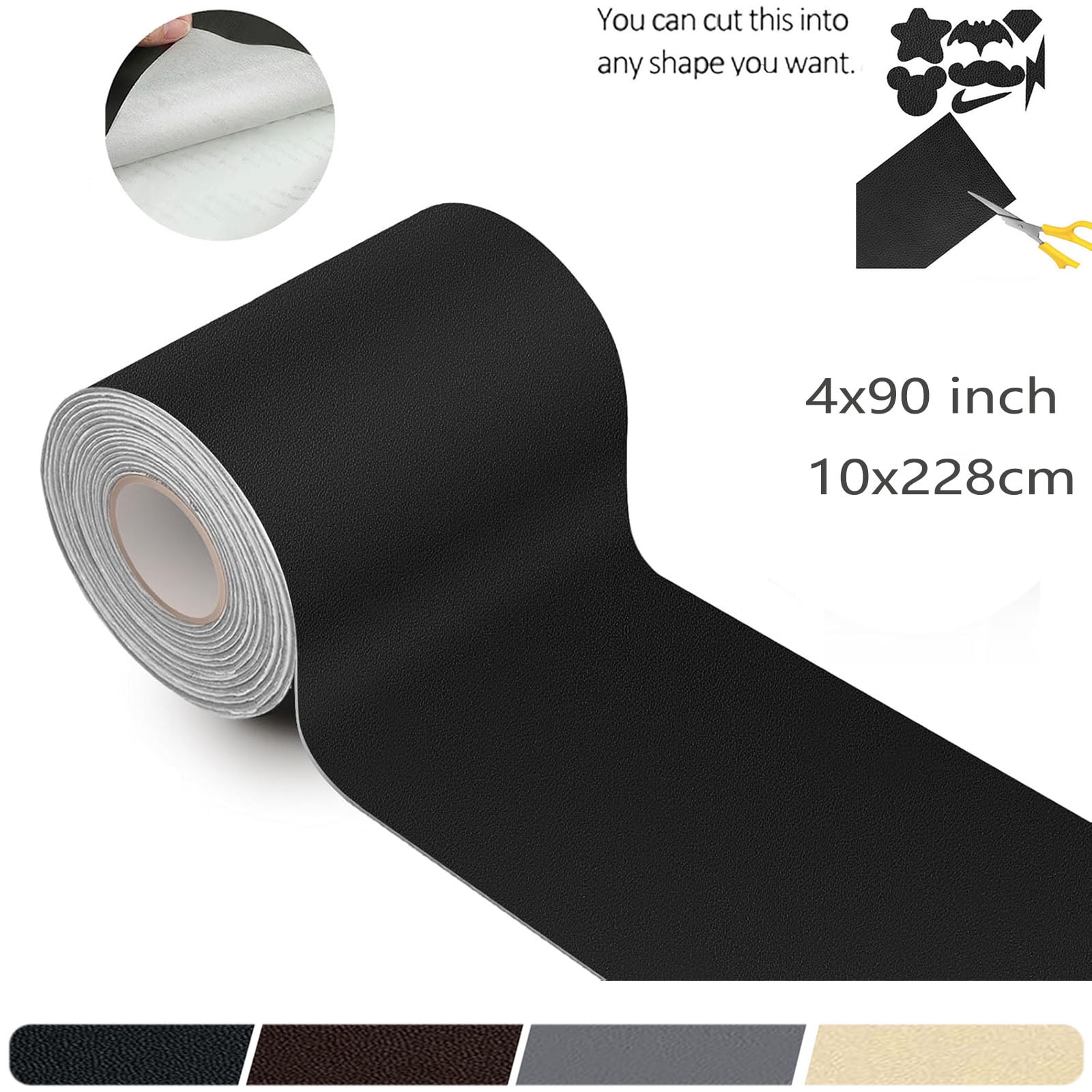 NEWDAY-Self-Adhesive Leather Repair Patch, Black, 4 x 90 inch, for ...