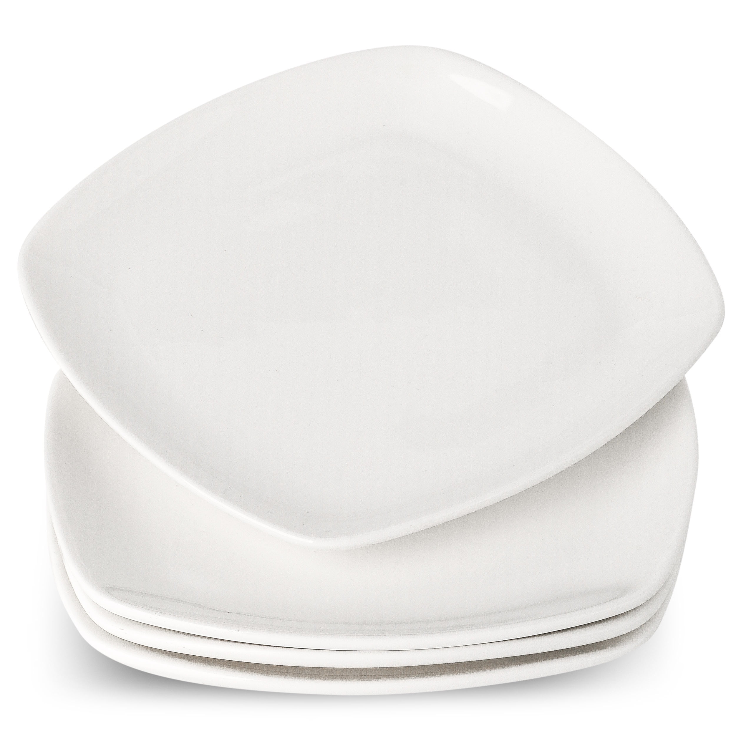 XINLTC 4 Pack Ceramic Appetizer Plates, 7 inch White Square Dessert ...