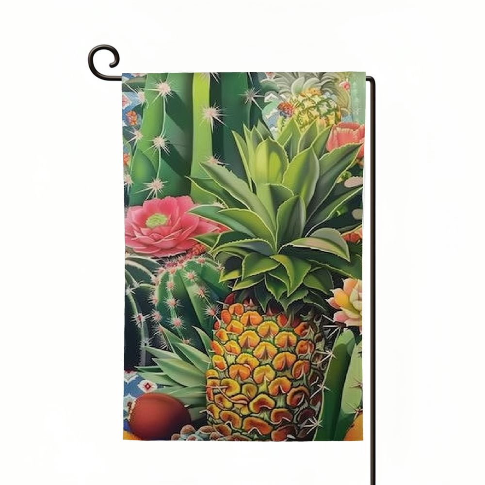 XINLUO Garden Flag Watercolor Cactus Flowers Welcome Farmhouse Yard ...
