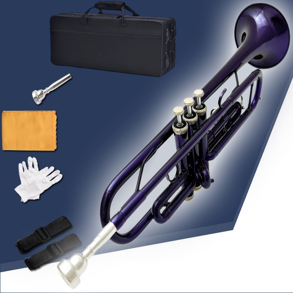XINMEL trumpet instrument Purple B flat three-tone trumpet beginner ...