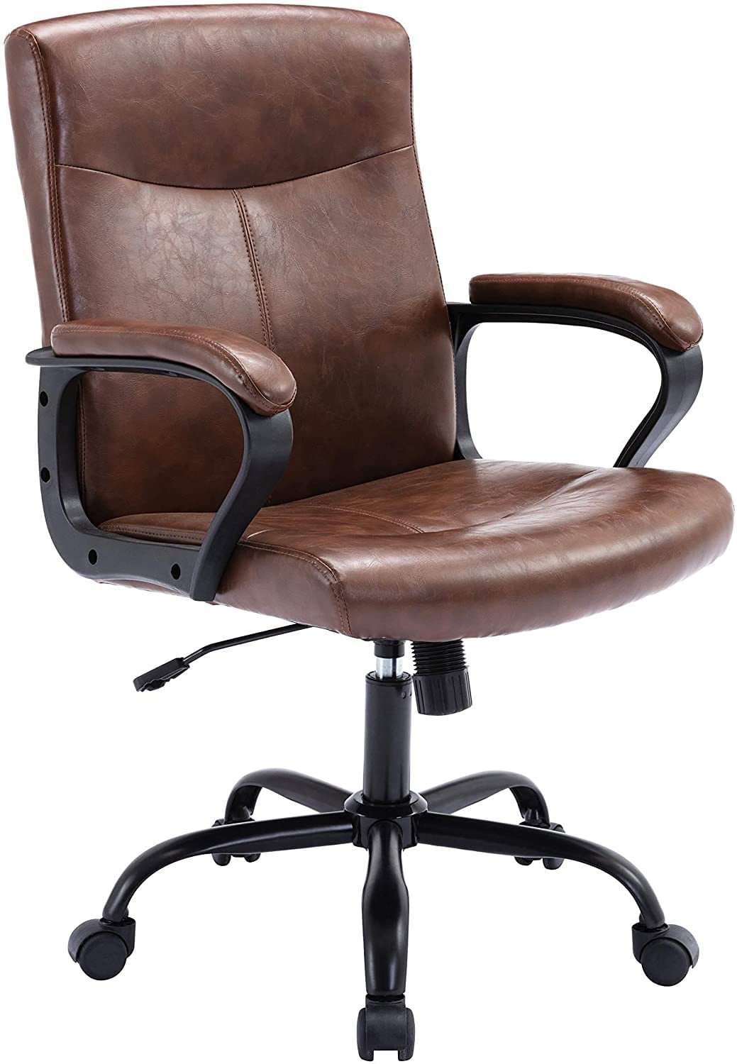 XINMICS Ergonomic Office Chair, Adjustable PU Leather Computer Chair ...