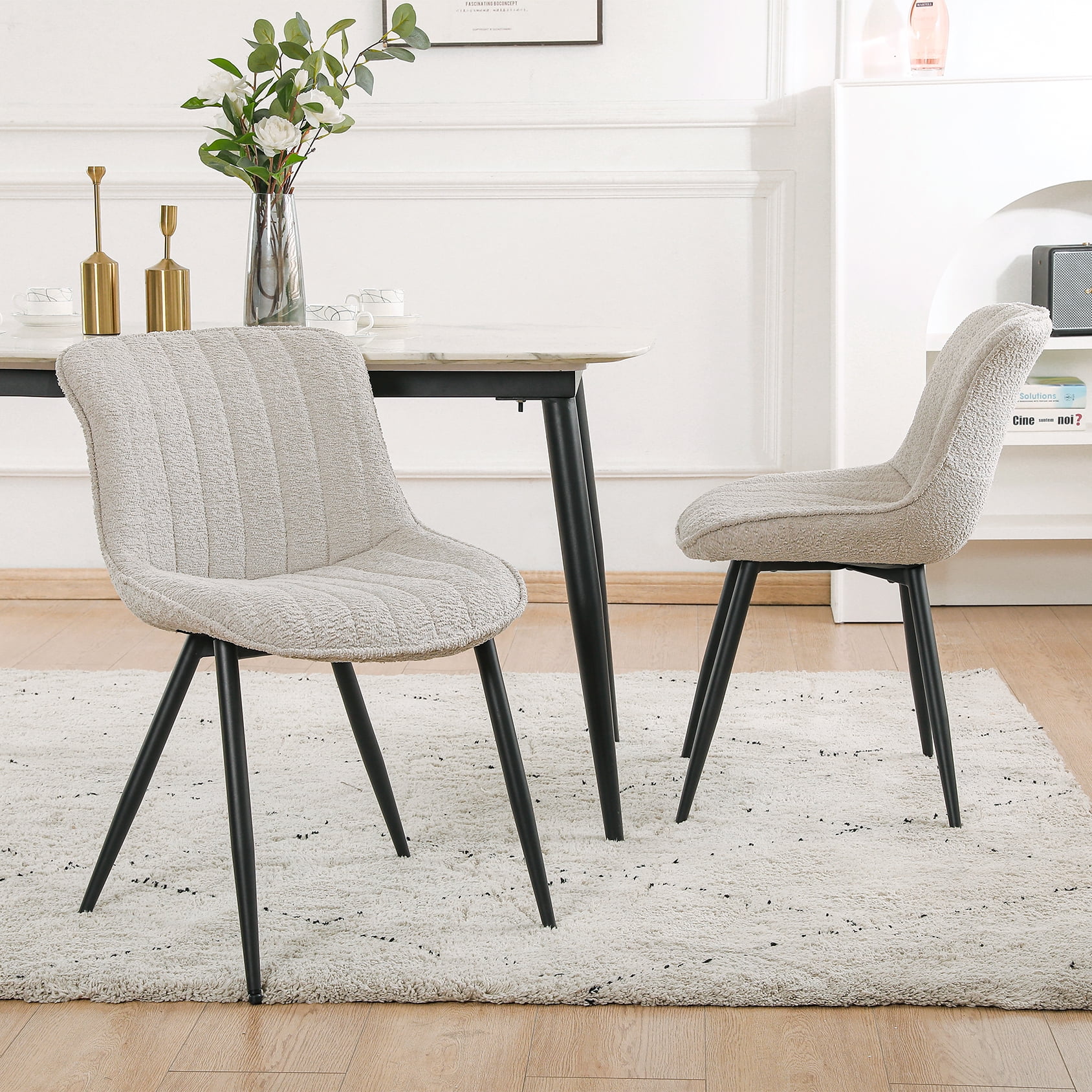 XINMICS Modern Dining Chairs Set of 2 Kitchen Chair, Gray - Walmart.com