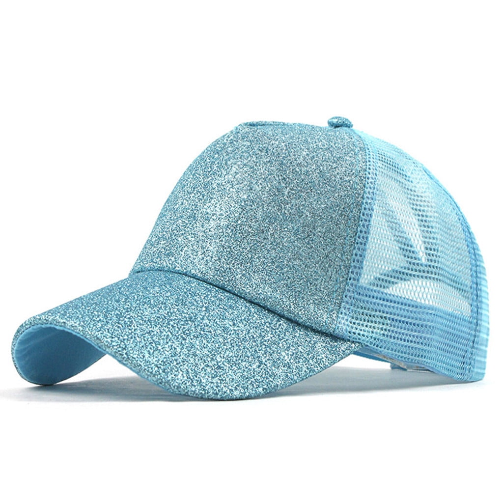 XINMidd Trucker Ponytail Hat Messy Buns Glitter Plain Baseball Cap ...