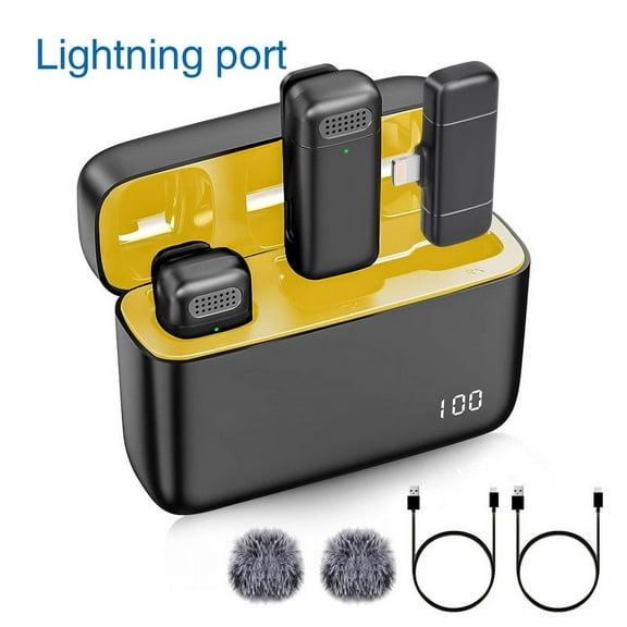 Mini Microphone for iPhone 14/13/12, Lightning Wireless Mic with Noise ...