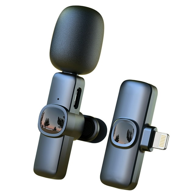 XINNIUT iPhone Android Wireless Lavalier Microphone - 2 Bluetooth Lapel ...