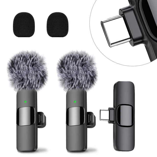 XINNIUT iPhone Android Wireless Lavalier Microphone - 2 Bluetooth Lapel ...