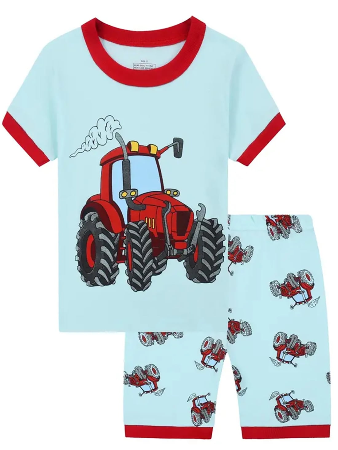 XINSM Toddler Boys Pajamas Short Sets Tractor Cotton 2 Piece Pjs ...