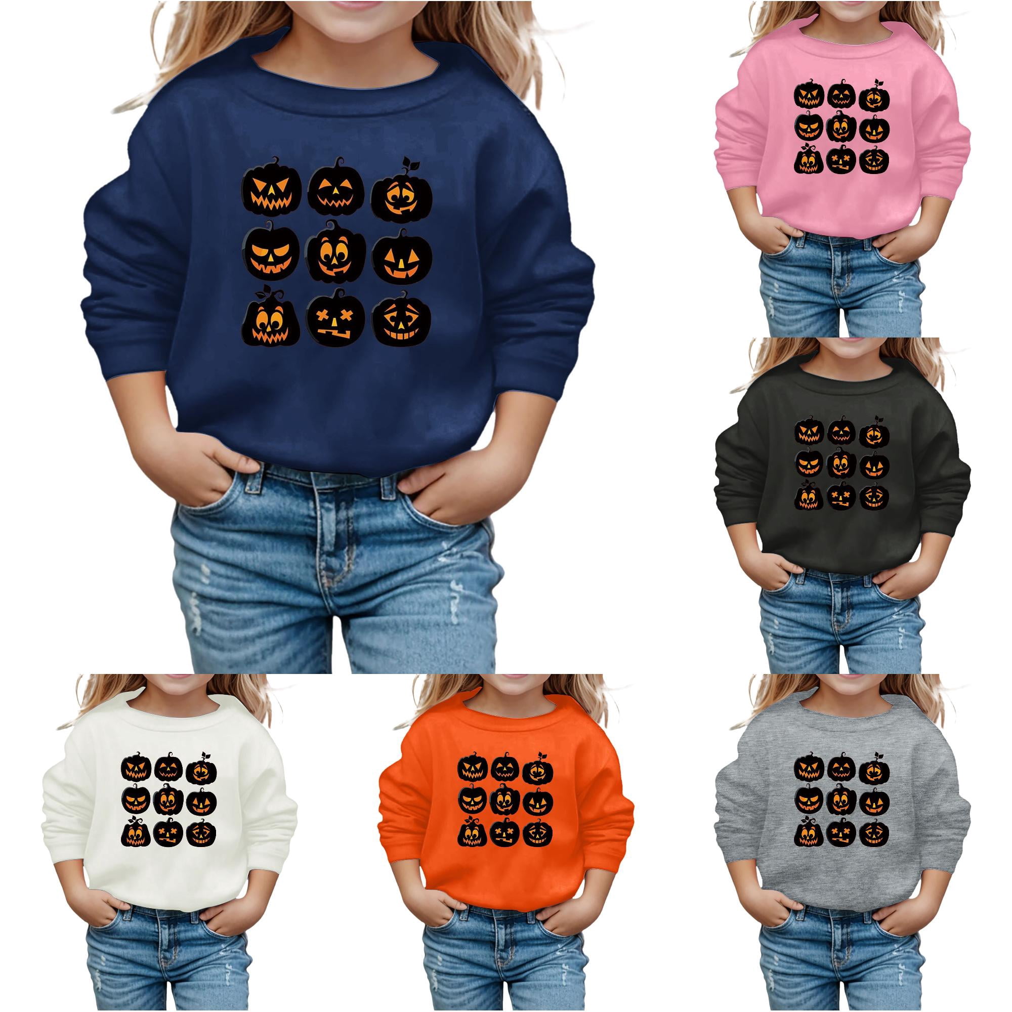XUANTAOO Kids Halloween Girls Boys Pumpkin Skeleton Ghost Crewneck Long ...