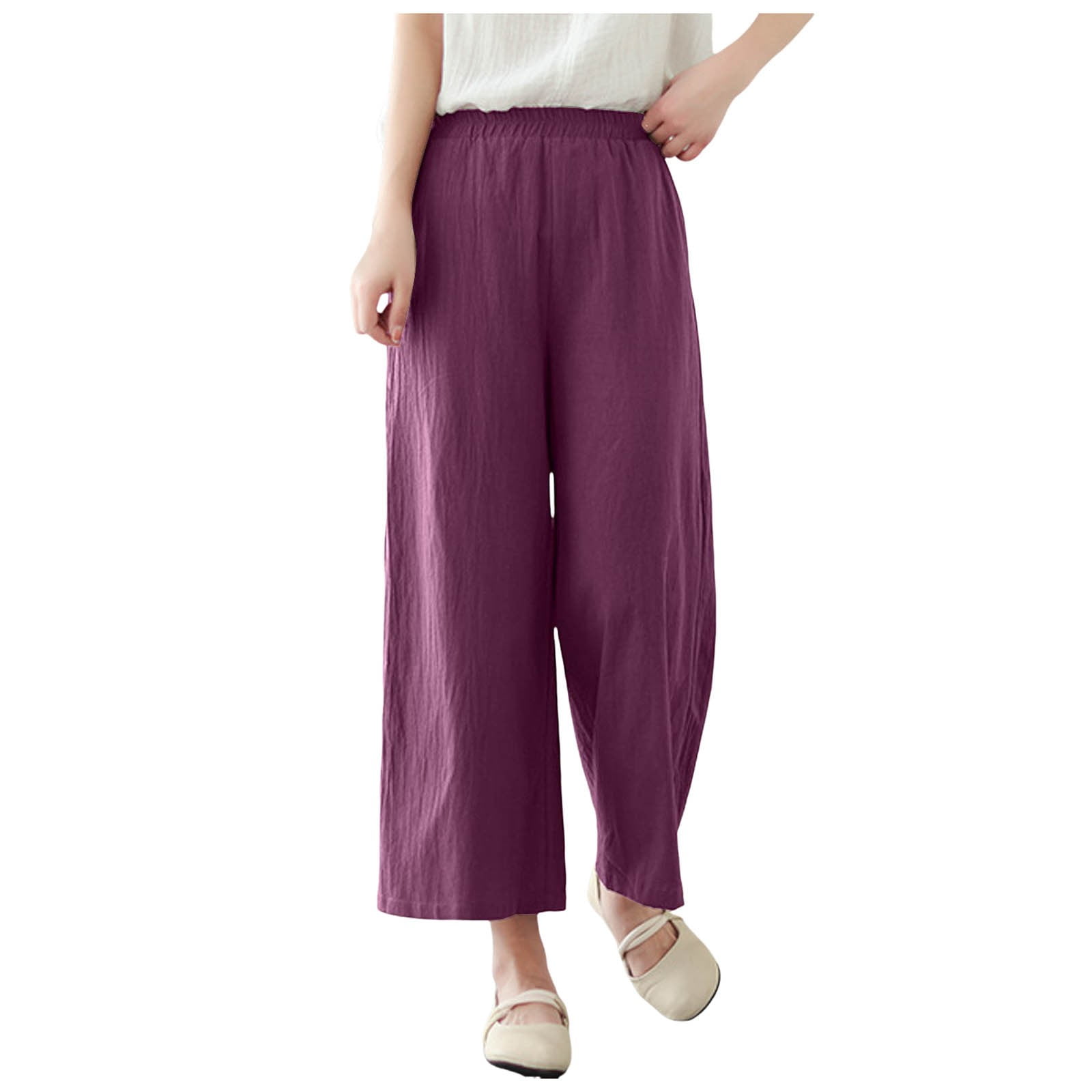 XINXIAOO Pants for Women Business Casual Outfits for Women Purple Pants ...