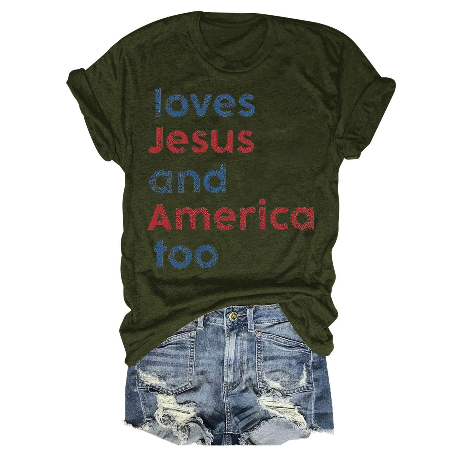 XINXIAOO Women and America Too Shirt She A Good Girl and America Too ...