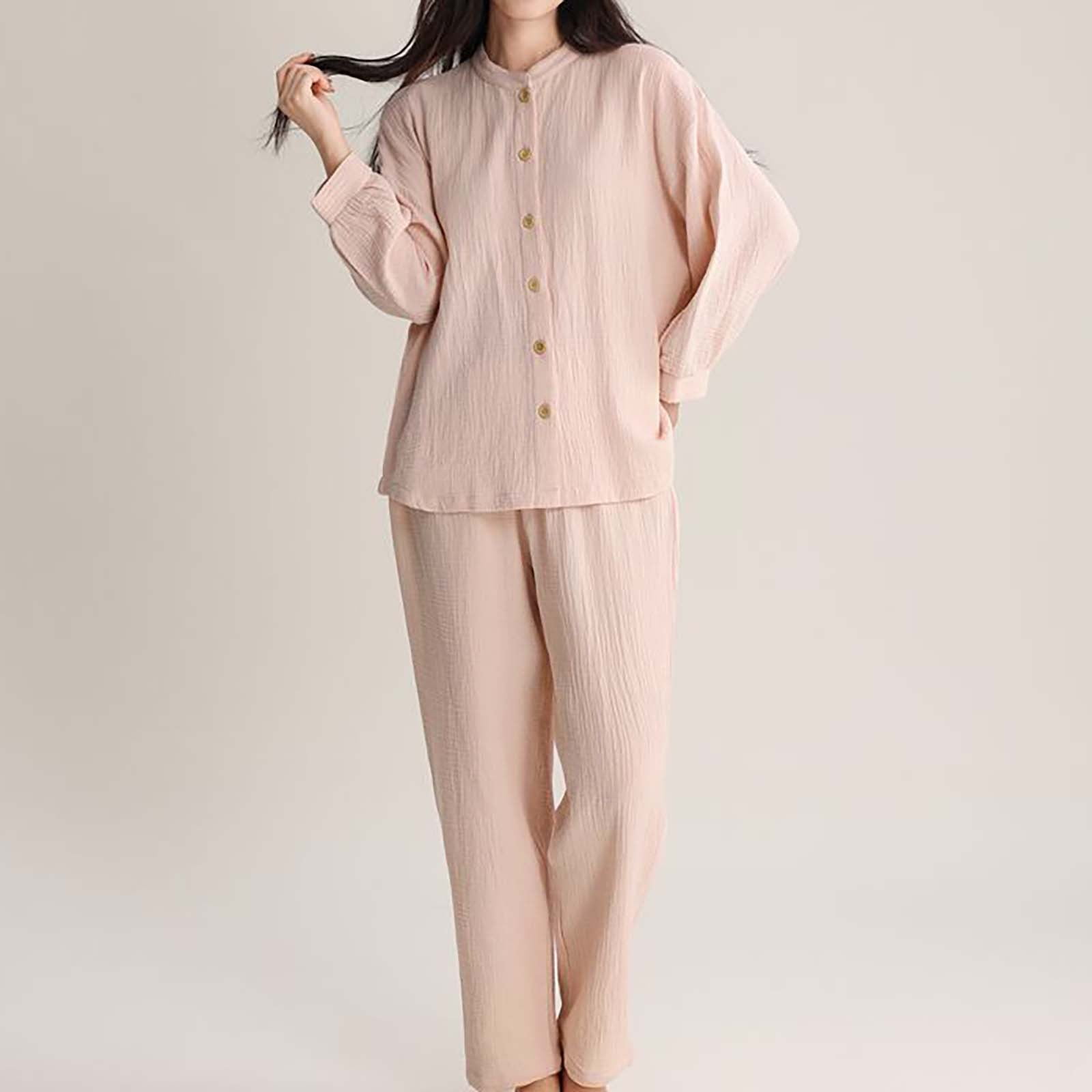 XINXIAOO Women's Double Pajamas Thin V Neck Cover Elegant Loose Can Be ...
