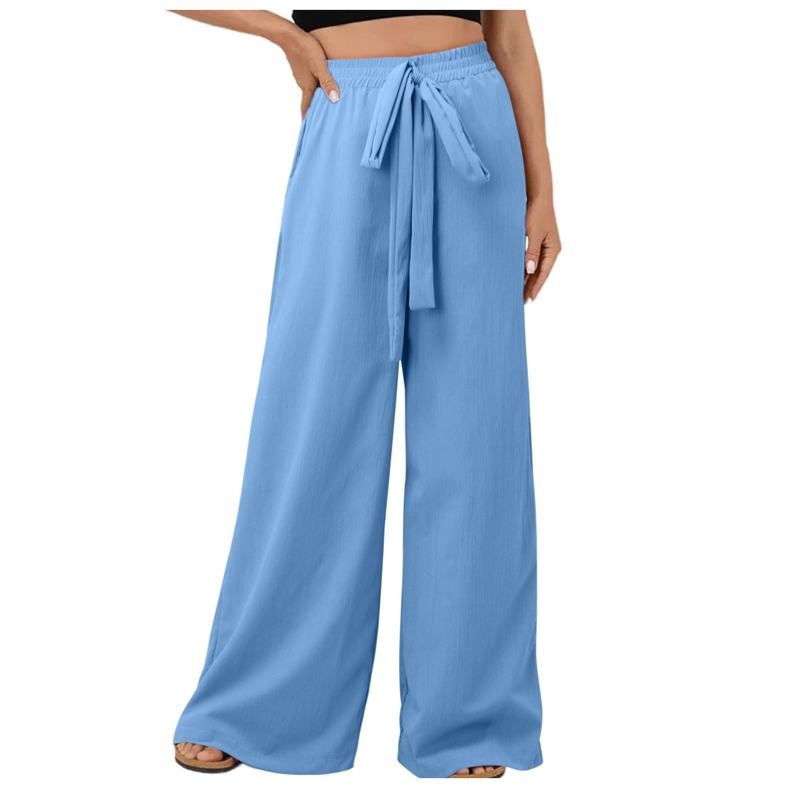 XINXIAOO Womens Trousers Business Casual Pants for Women Sky Blue Yoga ...