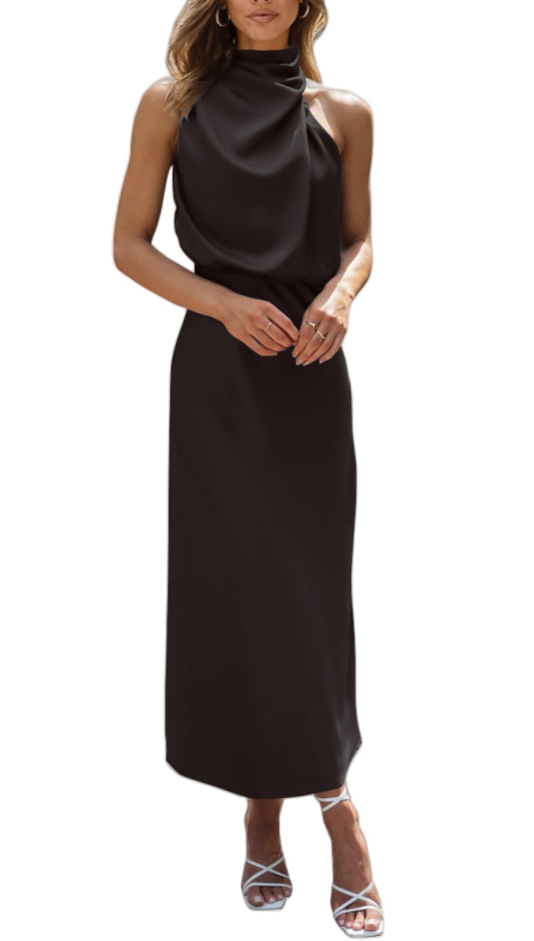 FreshPretty Womens Sleeveless Cocktail Dresses Mock Neck Keyhole ...