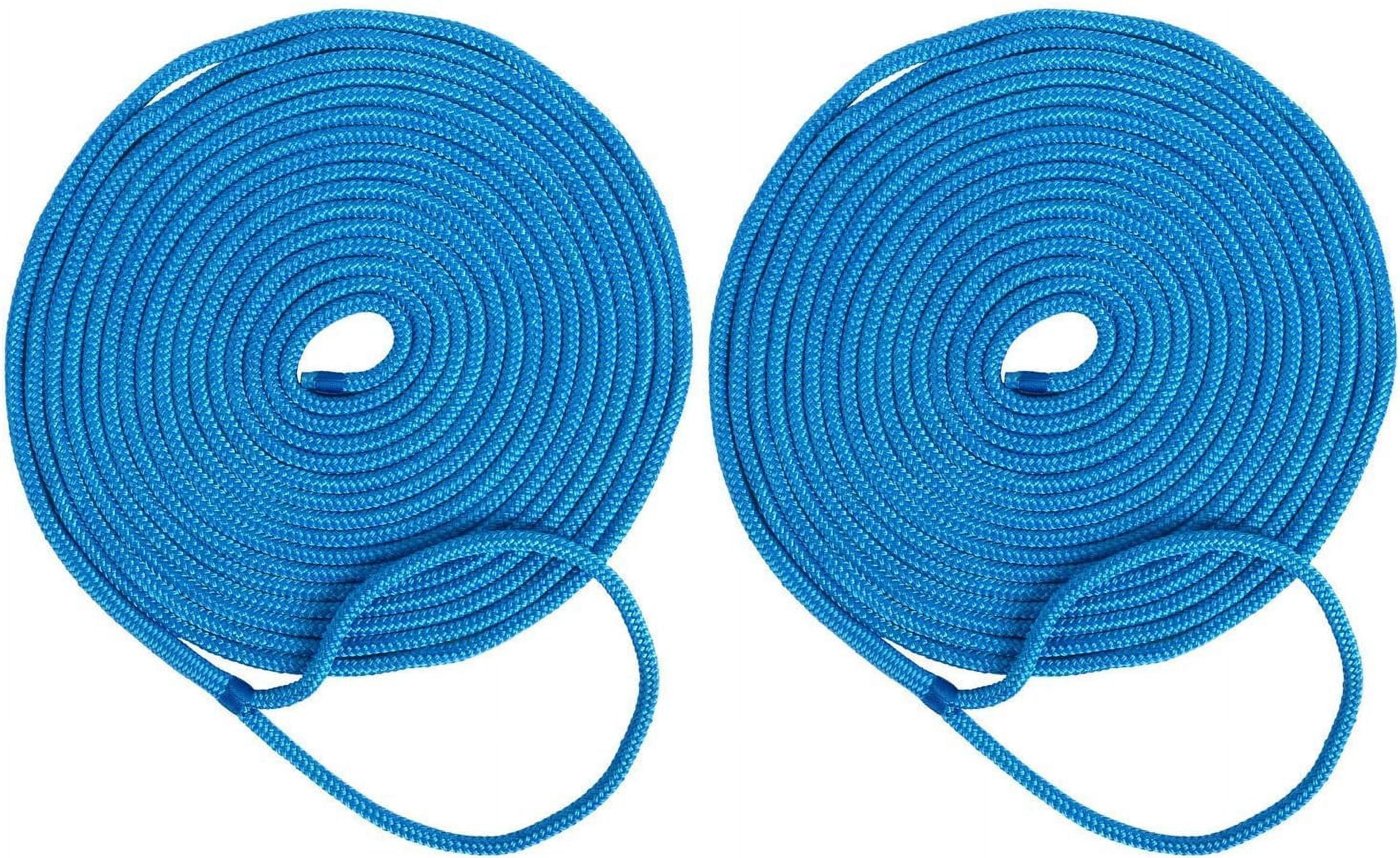 XIOP 2 Pack of 3/4 Inch 30 Feet Double Braid Nylon Dockline Mooring ...