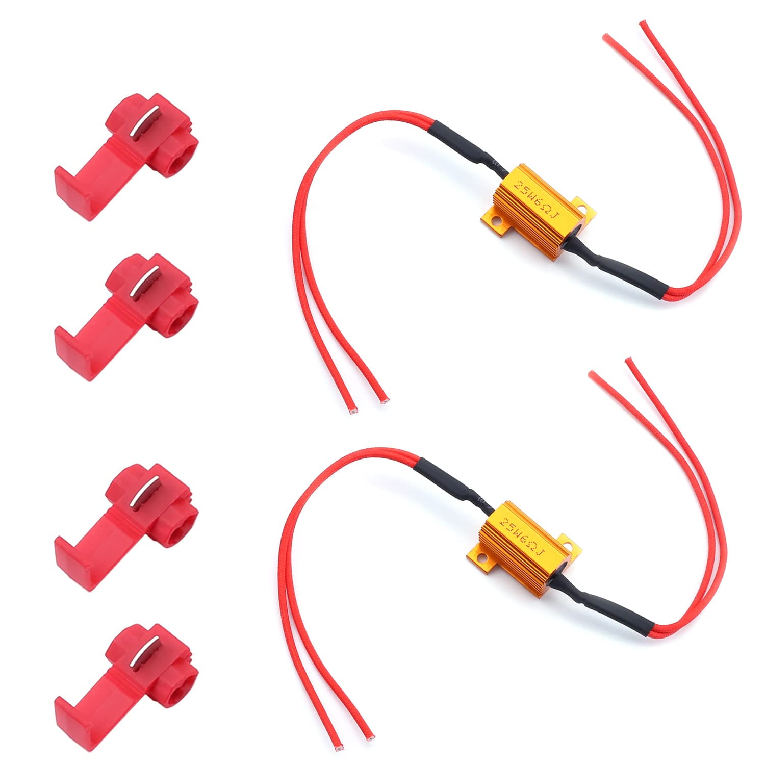 XIOP 2Pcs 25W 6ohm Load Resistors Fix LED Bulb Fast Hyper Flash Turn ...