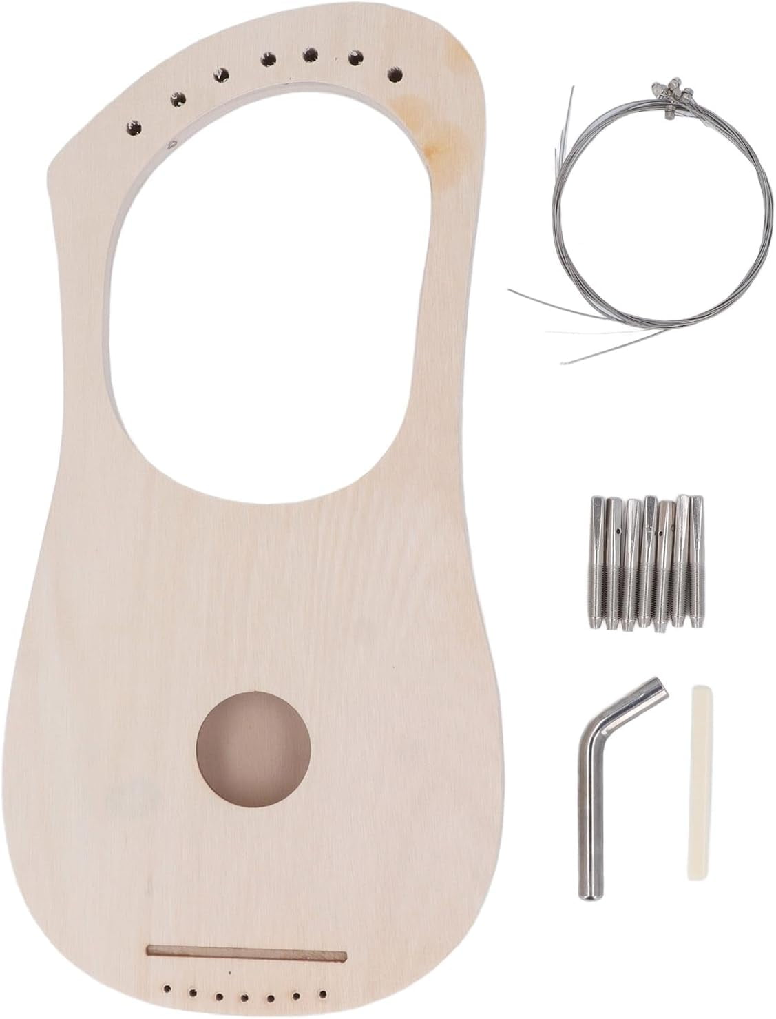 XIOP 7 String Lyre Harp DIY Kit, Basswood DIY Lyre Harp Instrument Kit ...