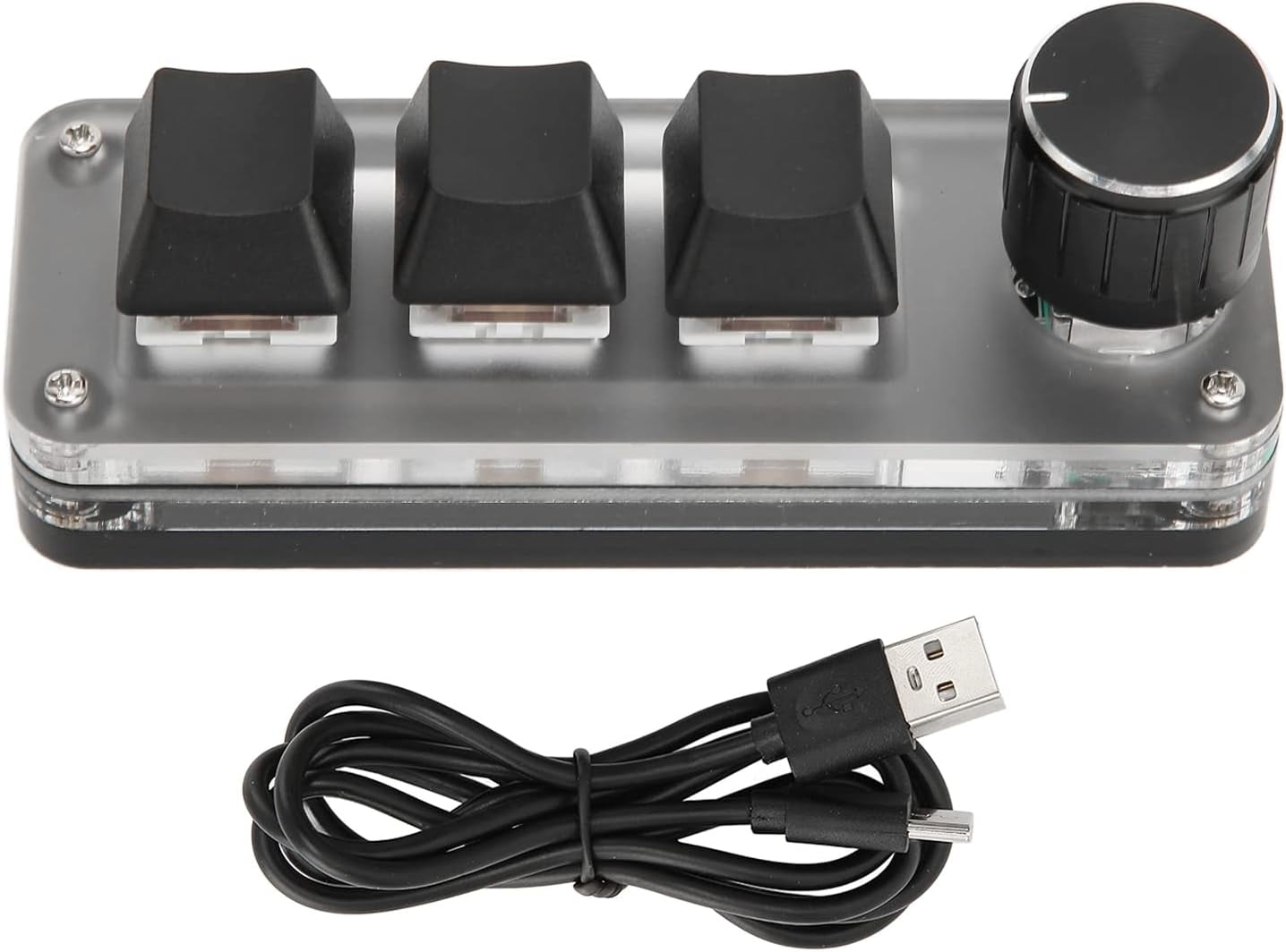 XIOP Mini Programmable Keypad, Black 3-Key Keypad Mechanical Gaming ...