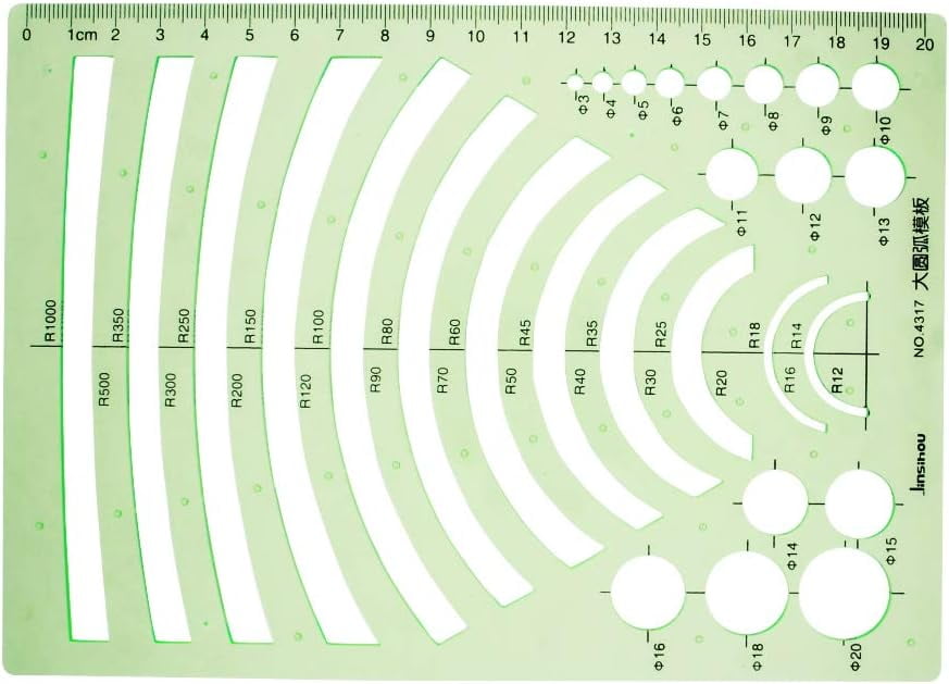 XIOP Plastic Circle Radius Master Drawing Template Arc Template Stencil ...