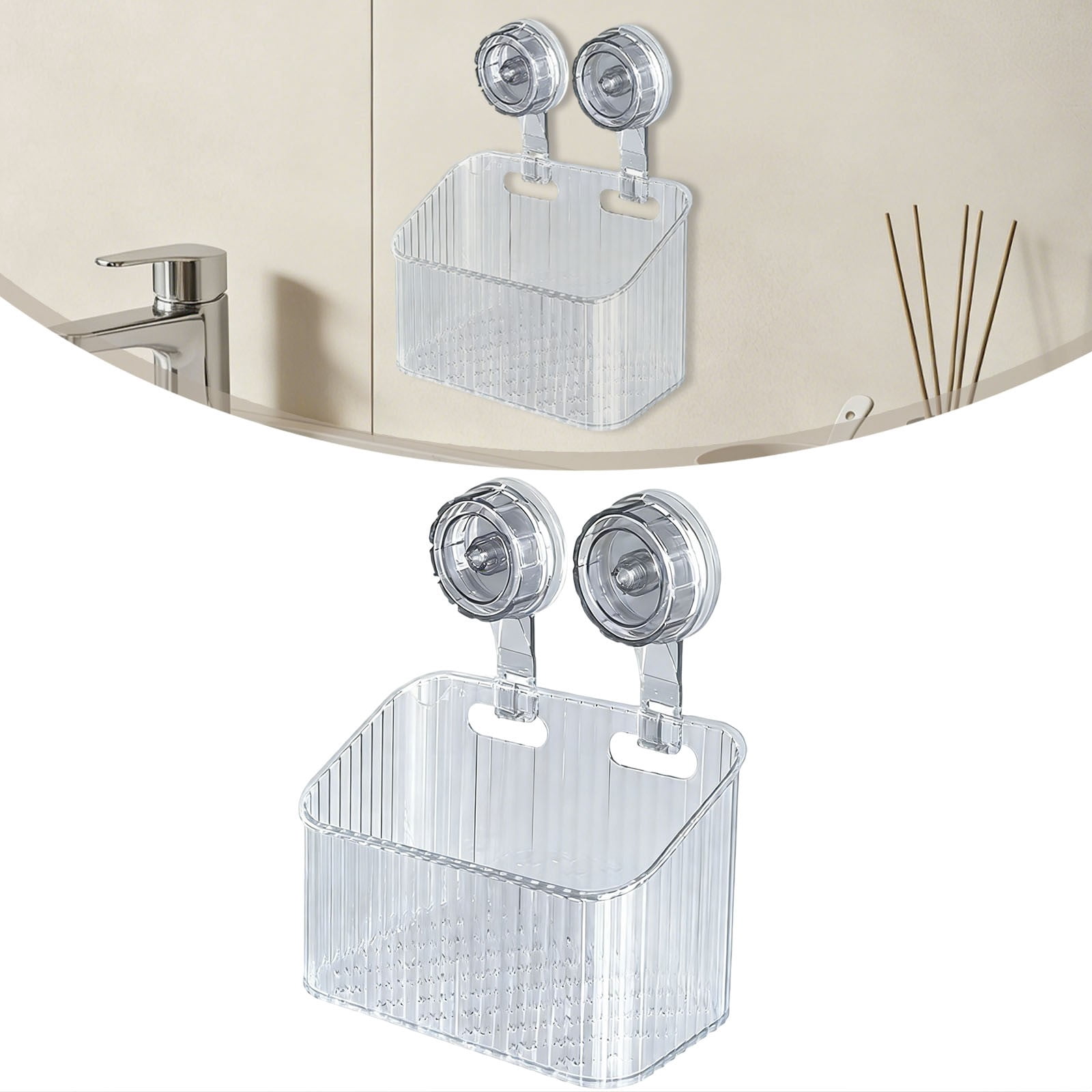 XIPYYKM 2026 New No-Drill Bathroom Suction Storage Box, Large Capacity ...