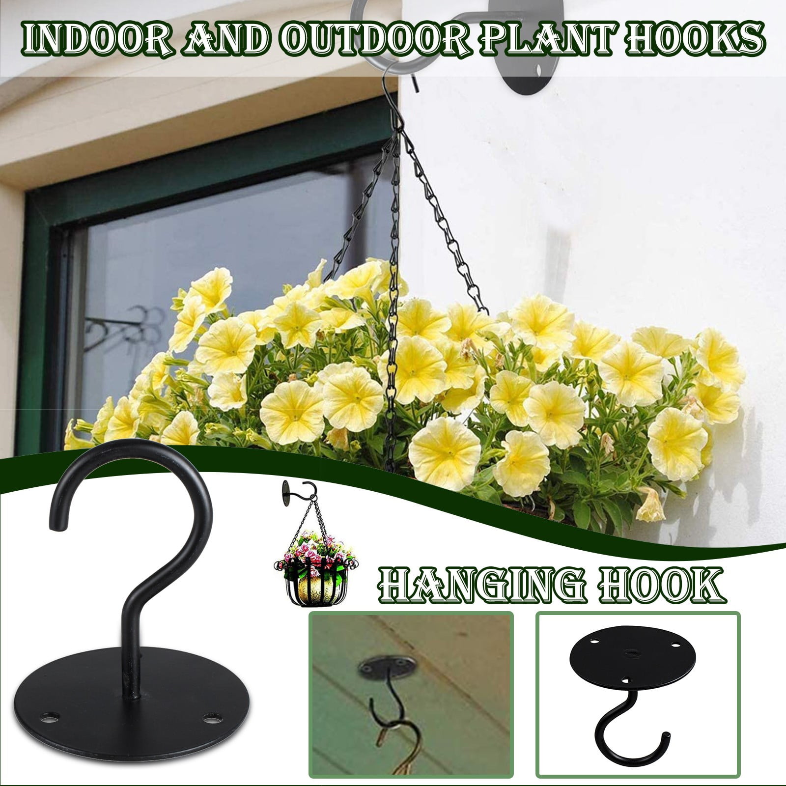 XIPYYKM Hooks Ceiling for Hanging Plants Mounted Hook Wall for Ceiling ...