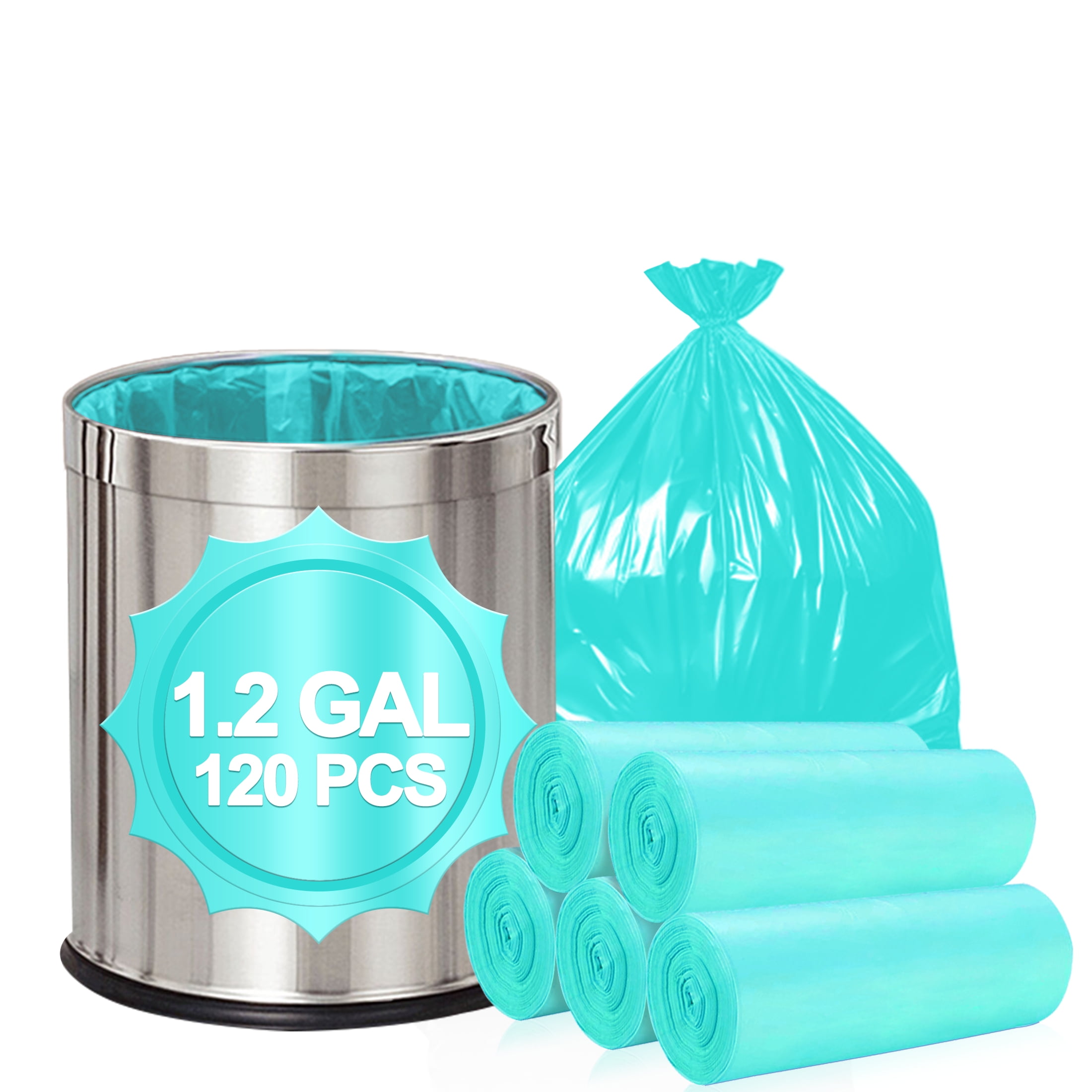 XIQIYY 1.2 Gallon Trash Bags ,strong Wastebasket Bin Liners , light ...