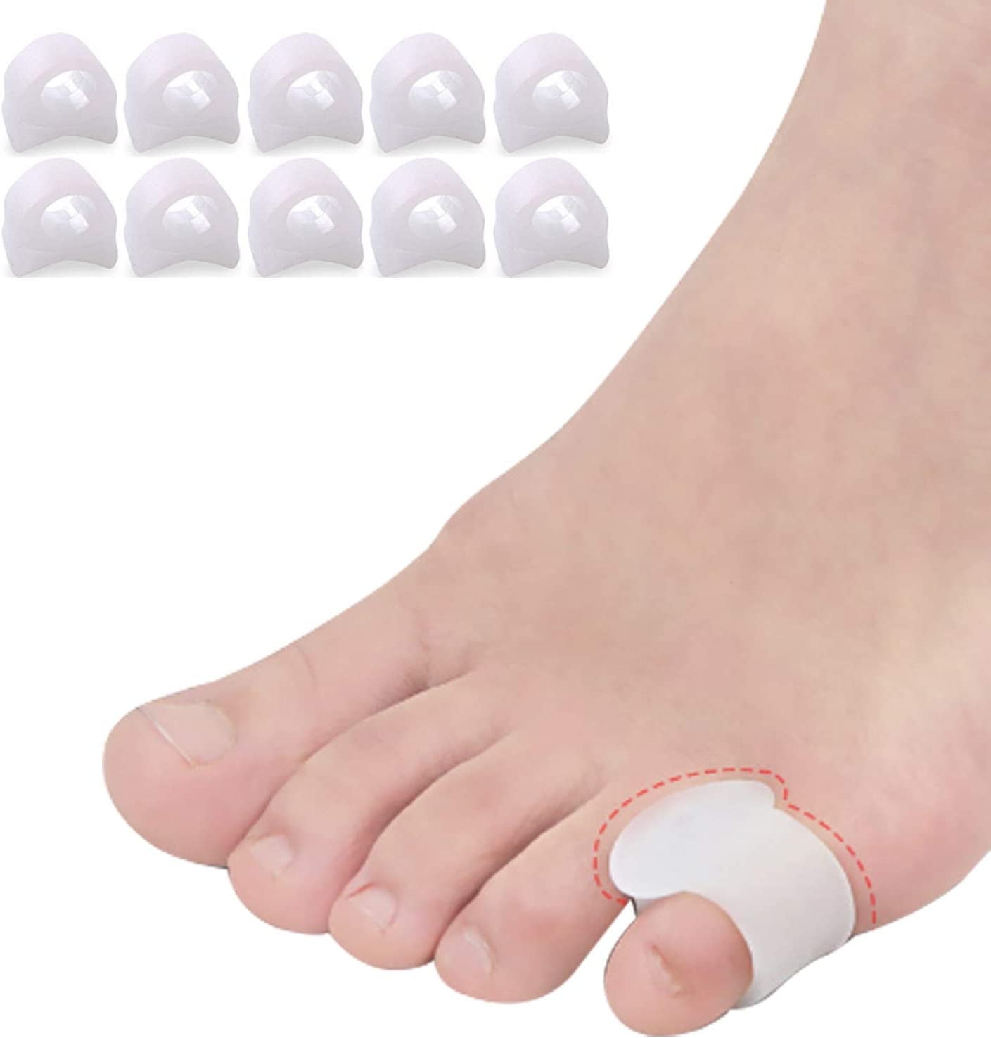 XIRQI 10 Pcs Pinky Toe Splint, Gel Toe Separators, Little Toe ...