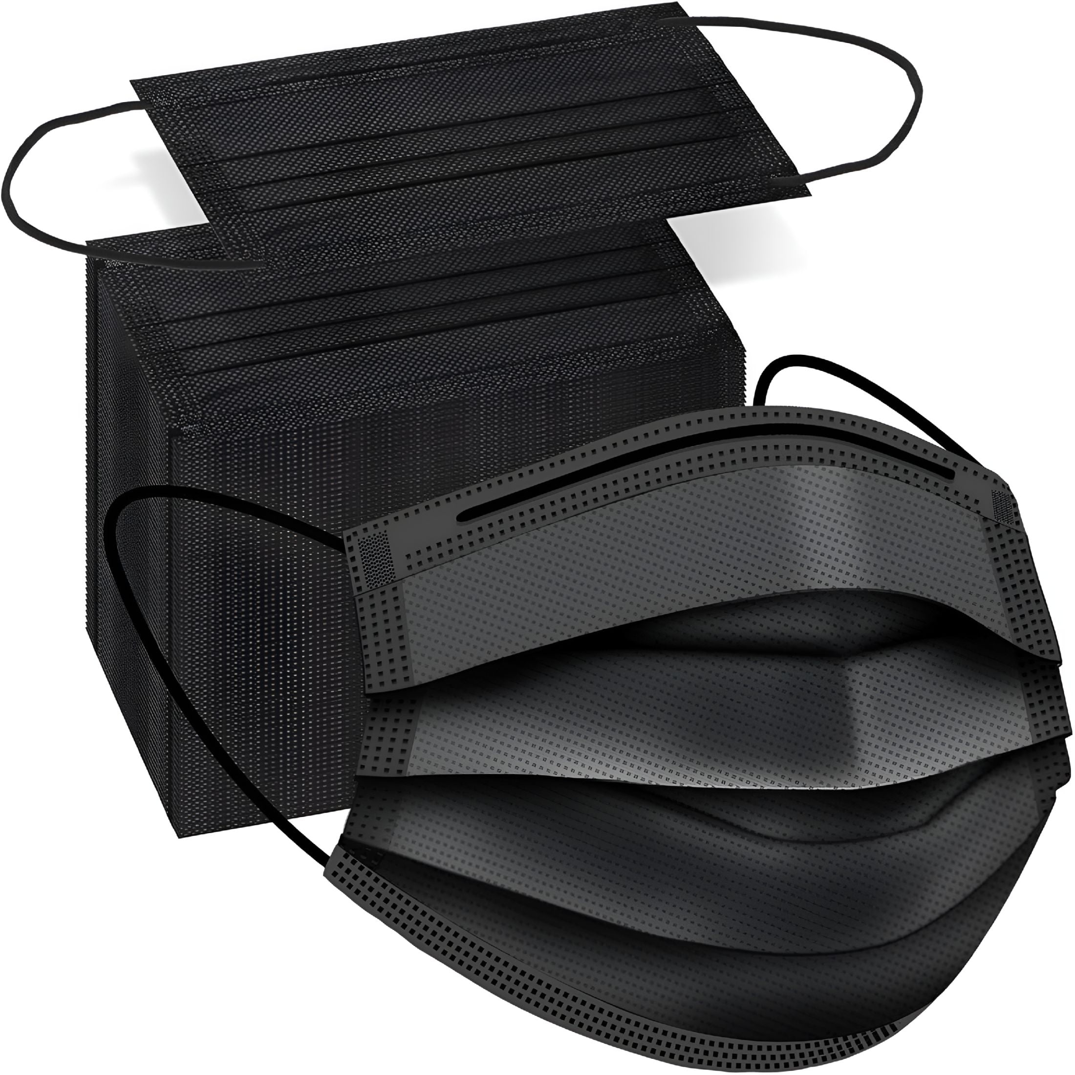 XIRQI 100 PCS Disposable Face Masks,Black Disposable Masks,3 Ply ...