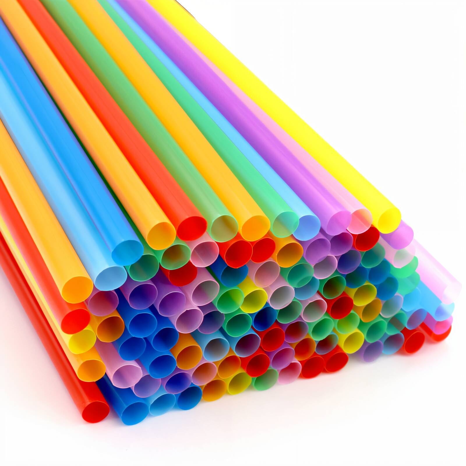 XIRQI 100Pcs Straws Disposable Sturdy Plastic Material Plastic Straws ...