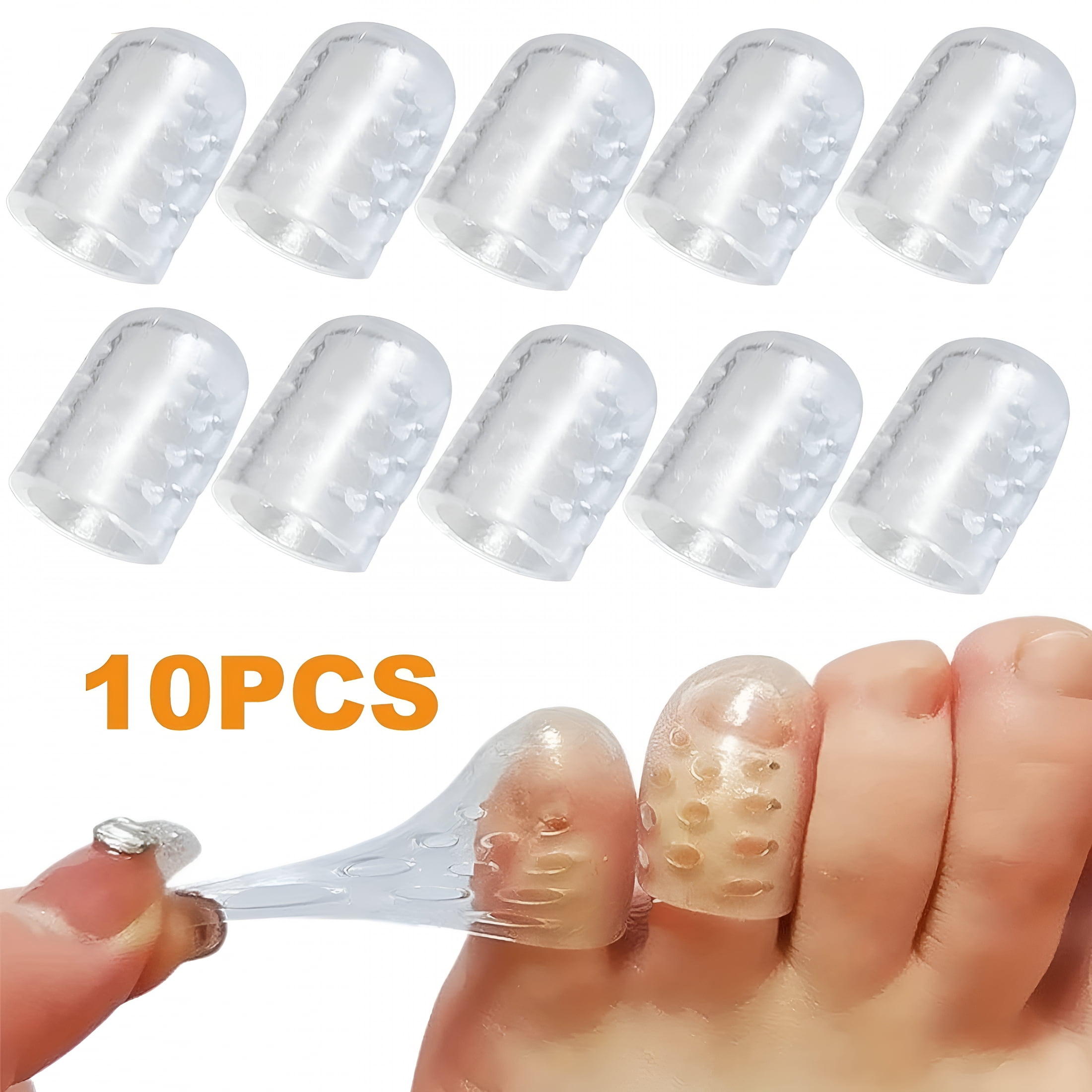 XIRQI 10Pcs Clear Silicone Toe Protectors - Comfortable Toe Sleeves for ...