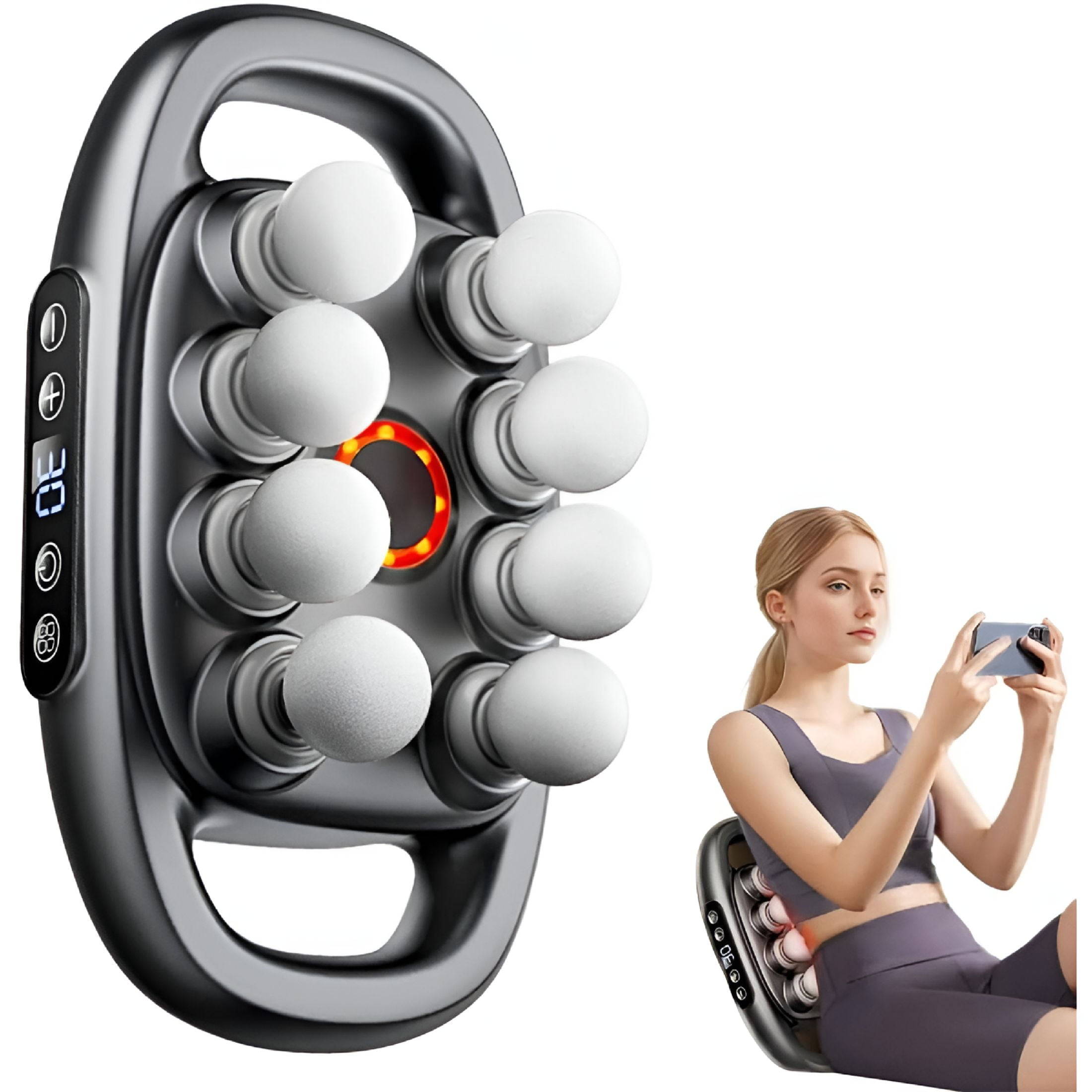 XIRQI 16-Drive 8-Head Massage Gun Set,Deep Tissue Massage Gun with 9 ...