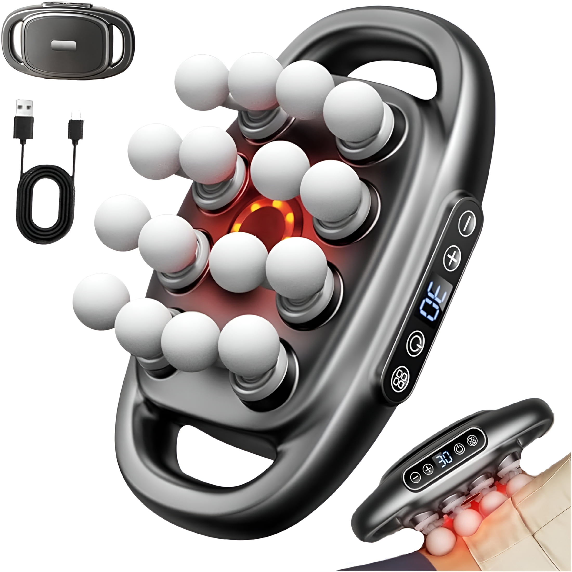 XIRQI 16 Head Massager, 16 Head Massage Gun Deep Tissue, 30 Intensity ...