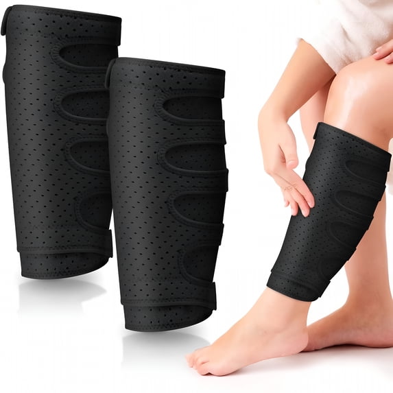 XIRQI 2 Pcs Lymphedema Compression Wraps Calf Adjustable Brace 5 Strap ...