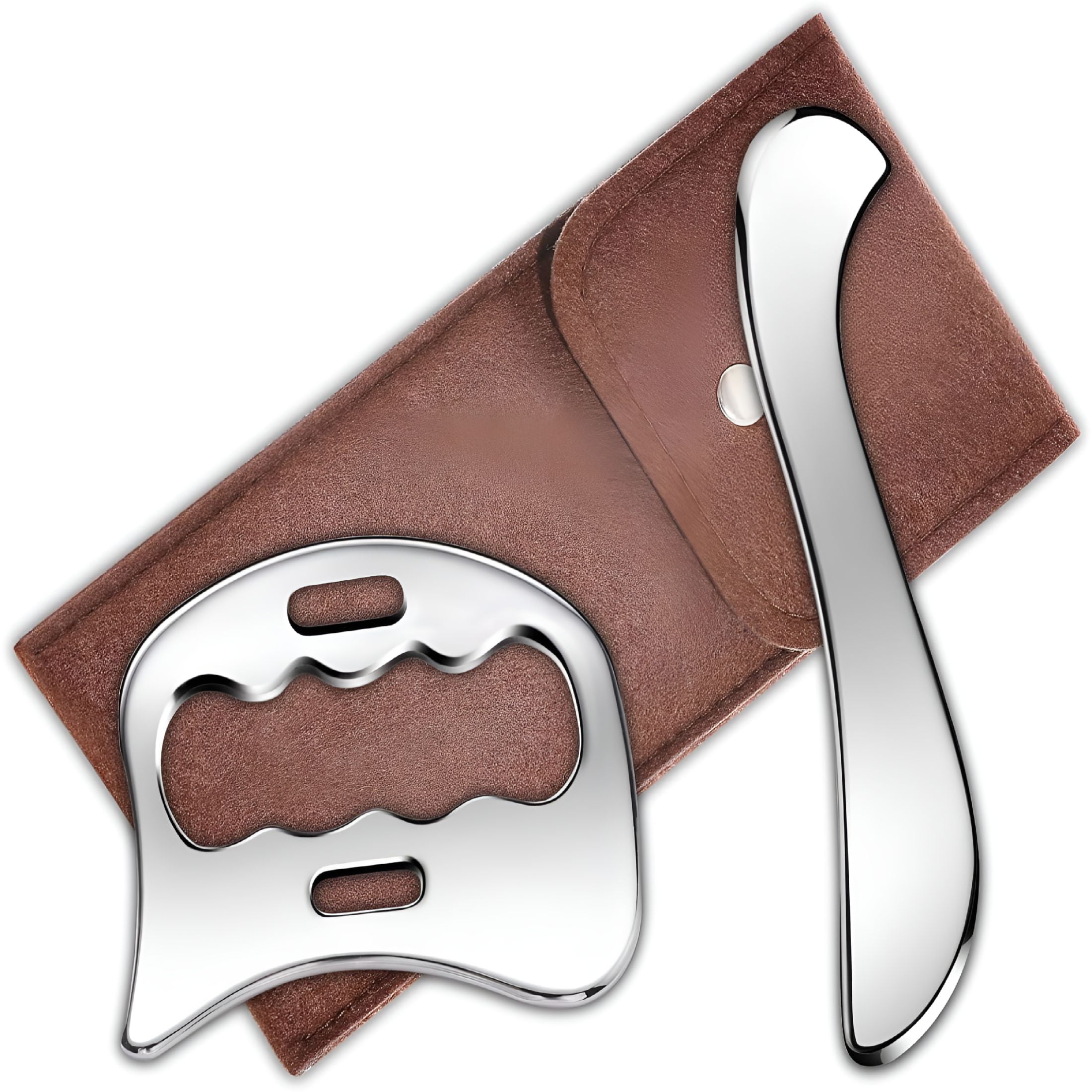 XIRQI 2-in-1 Stainless Steel Gua Sha Muscle Scraper Tool,Myofascial ...