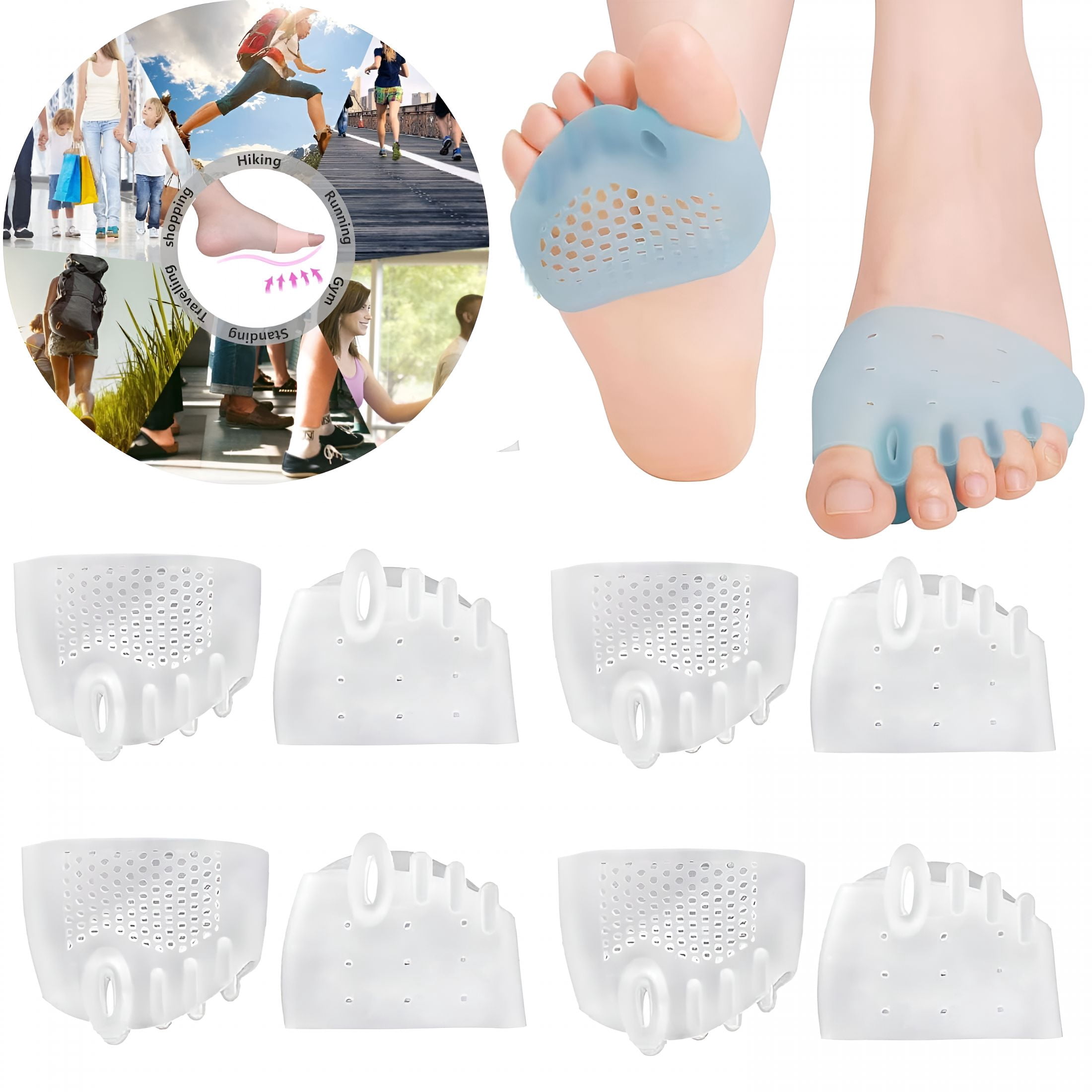 XIRQI 2026 New 4 Pairs Silicone Toe Separators for Women,Toe Corrector ...