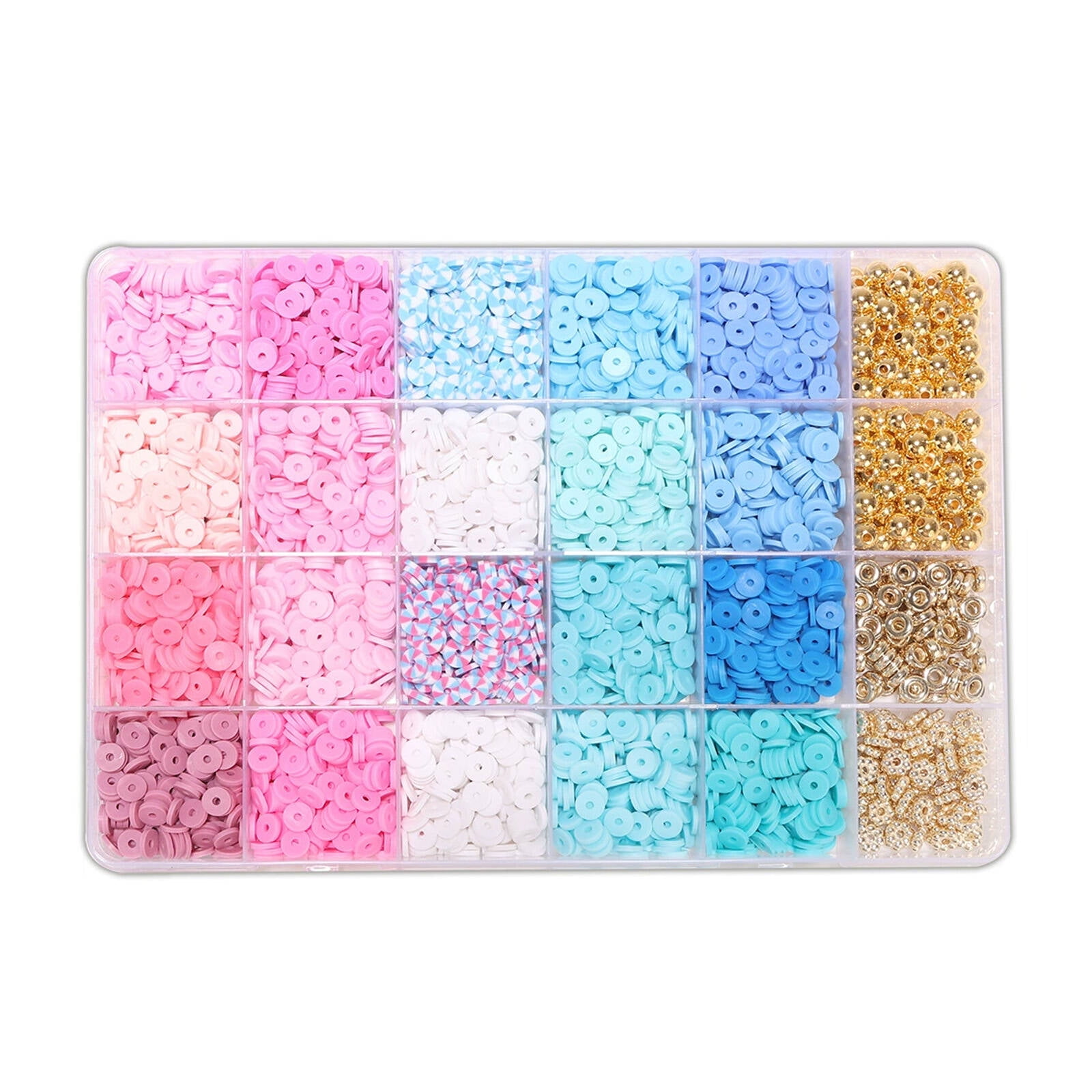 XIRQI 2400 Pcs Silicone Beads,6mm Clay Discs Bracelet Beads,Diy ...