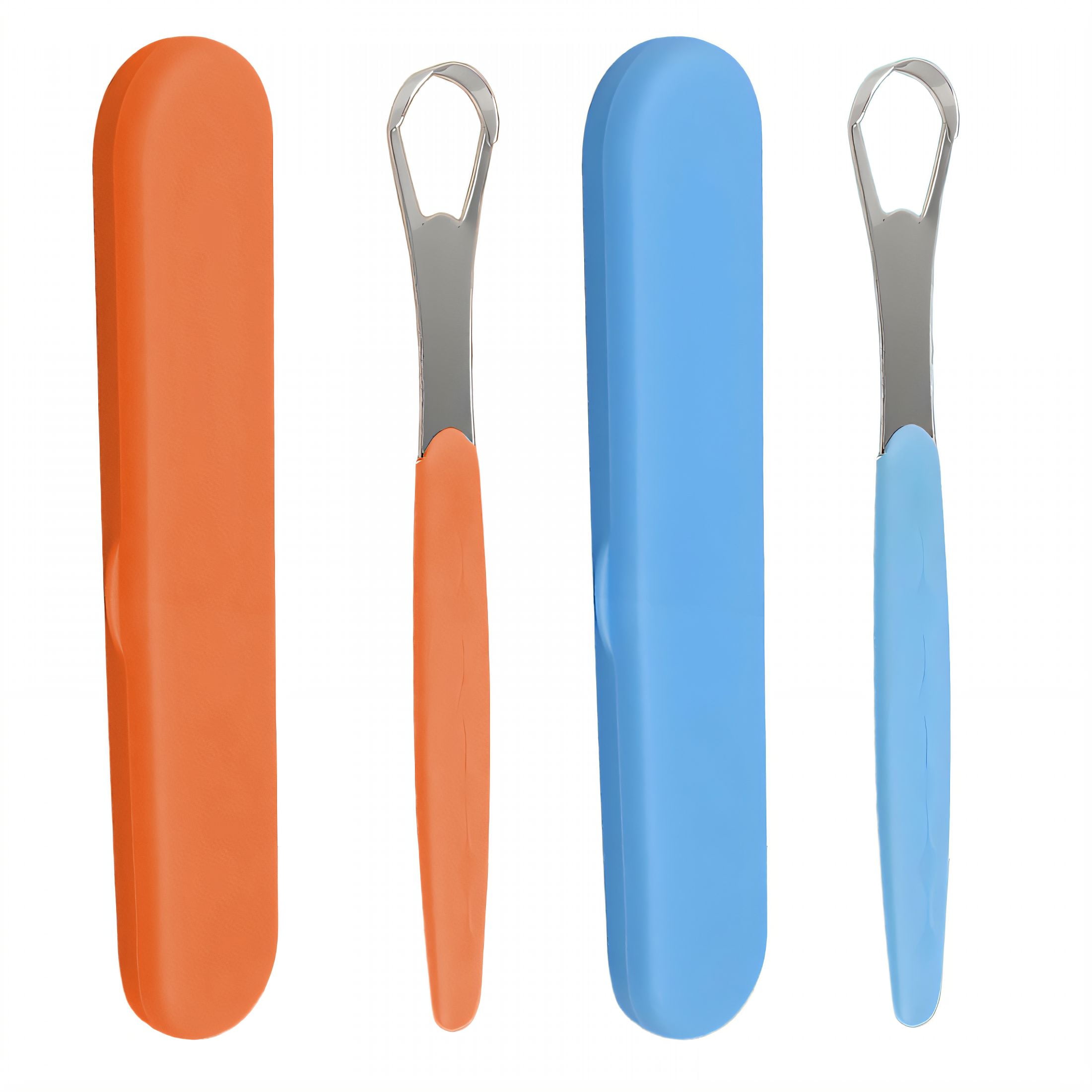 XIRQI 2Pcs Tongue Scraper for Adults,Comfortable Grip Metal Tongue ...