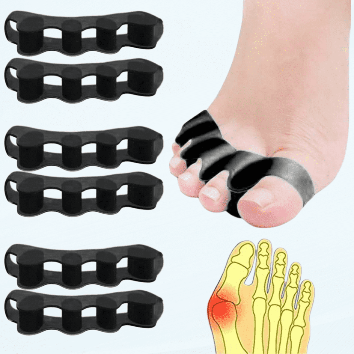 XIRQI 3Pairs Toe Separator, Gel Toe Separators Stretchers Spacers, Toe ...