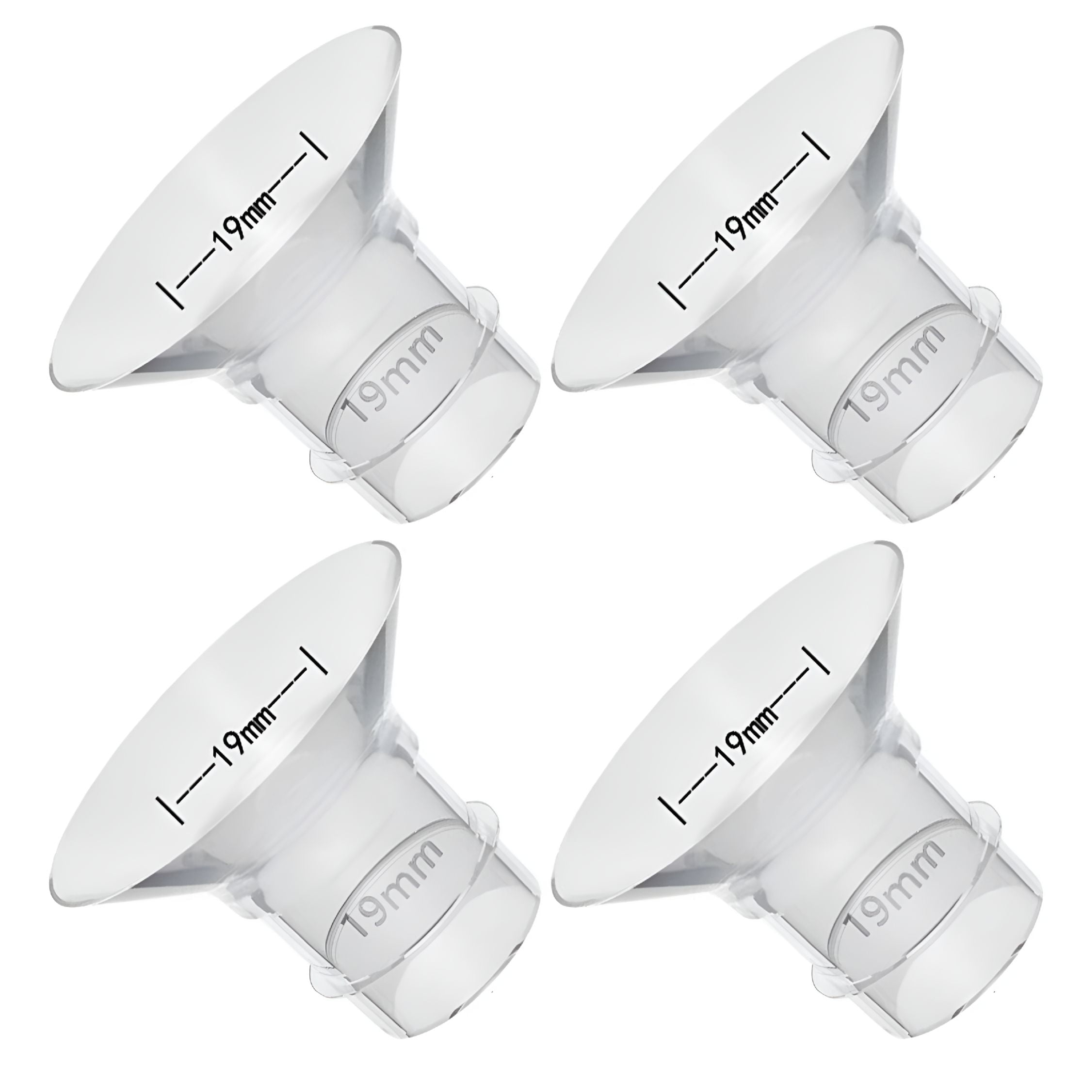 XIRQI 4 Pcs 19mm Breast Pump Flange Inserts Sizing Kit Compatible with ...