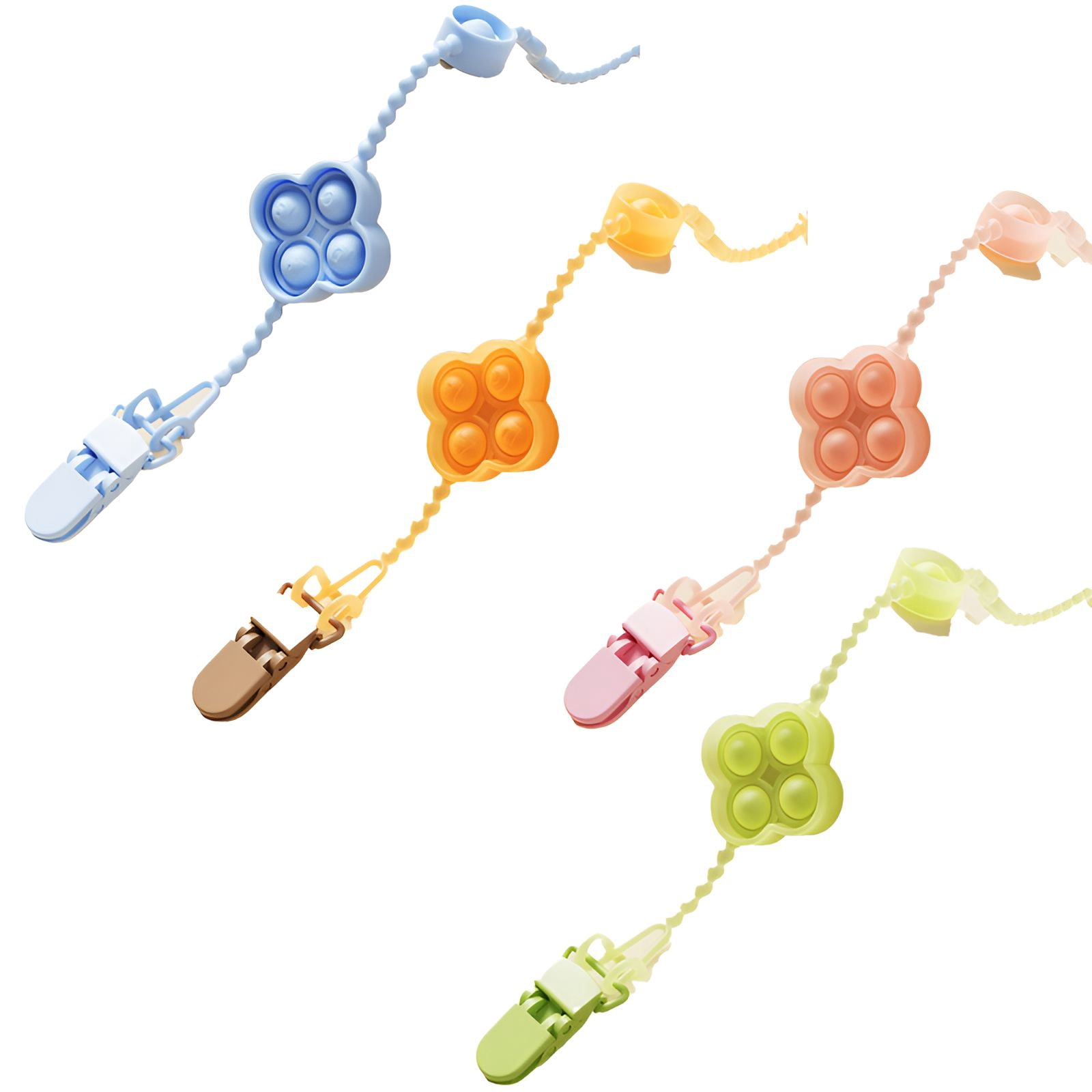 XIRQI 4Pcs Pacifier Clip,Food-Grade Safety Pacifier Holder,All-In-One ...