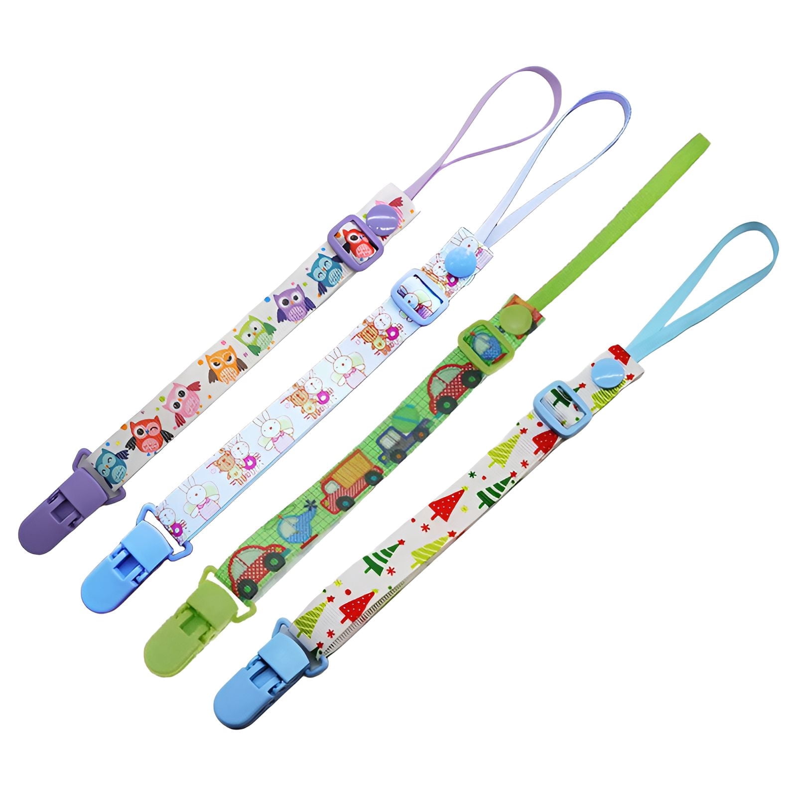 XIRQI 4 Pack Pacifier Clips for Babies, 11 Inch Adjustable Polyester ...