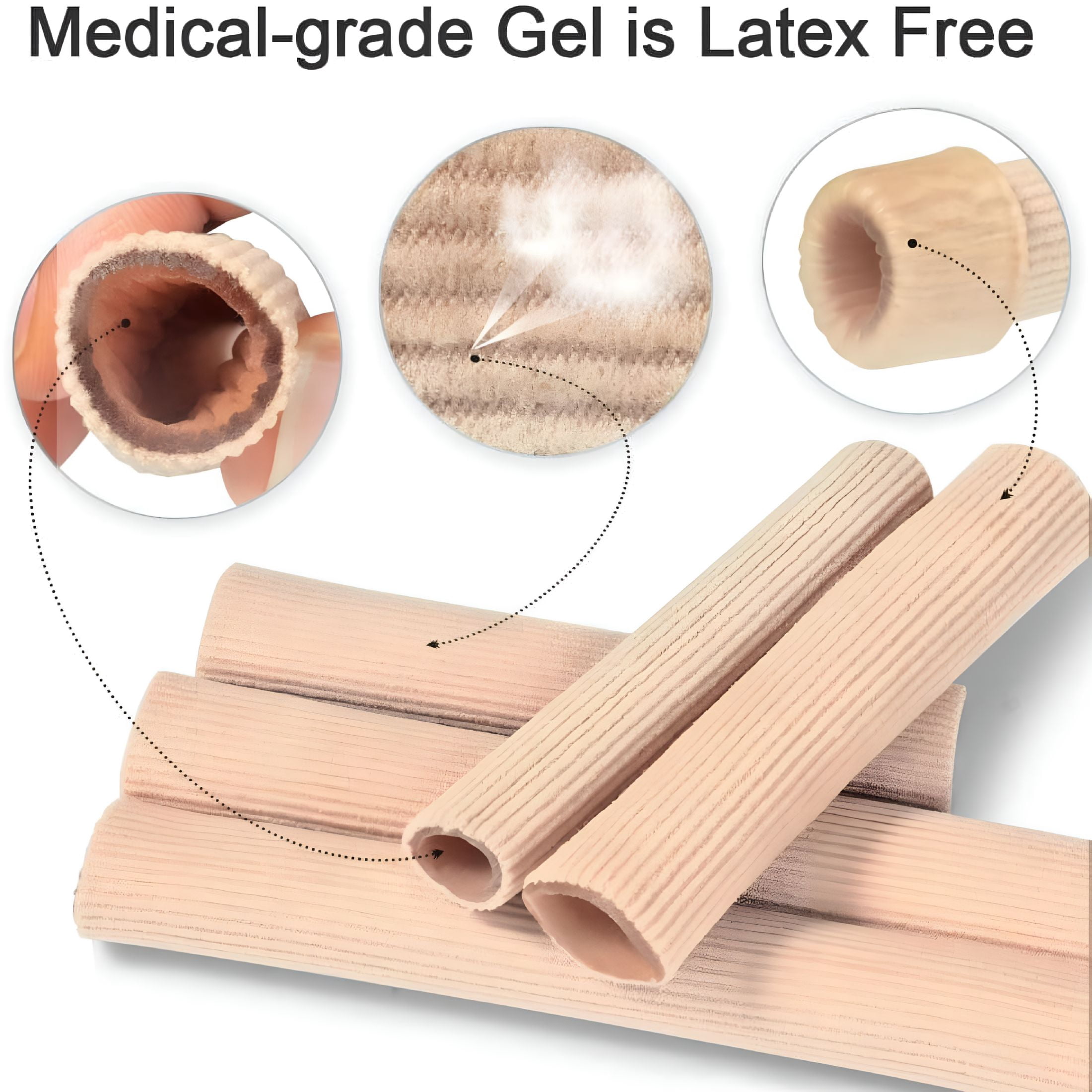 XIRQI 5 Pcs Toe Tubes Sleeves Protectors Cushions,Fabric & Gel Lining ...
