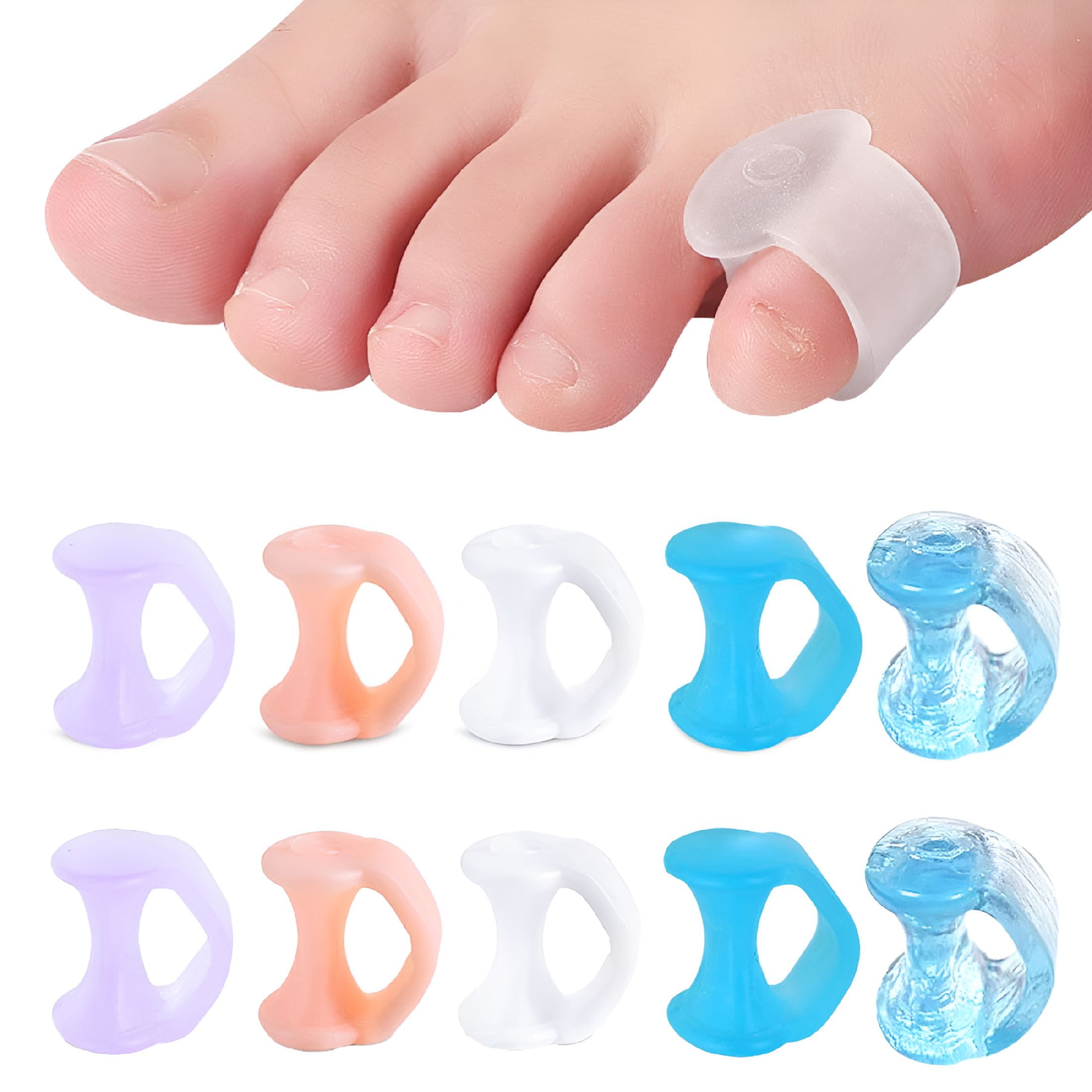XIRQI 5pairs Toe Separators Hammer Toe Straightener-Toe Spacers-Gel ...