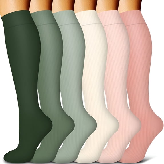 XIRQI 6 Pack Compression Socks for Women and Men Circulation Sport ...