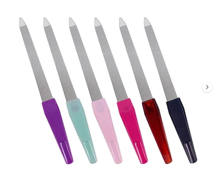 XIRQI 6-Pack Nail File,Double-Sided Stainless Steel Nail Files Set,Easy ...