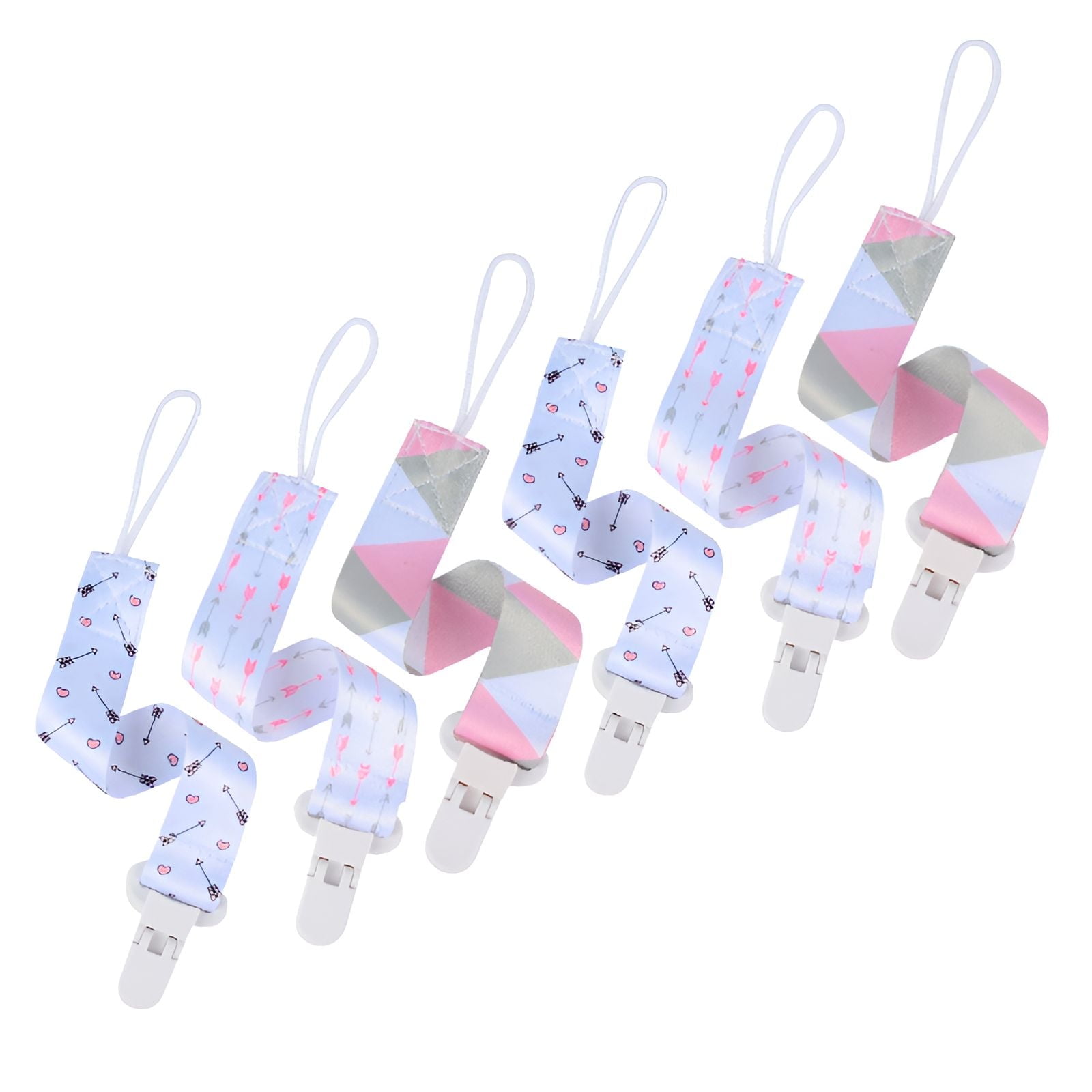 XIRQI 6Pcs Pacifier Clip,Food-Grade Silicone Pacifier Holder,Secure ...
