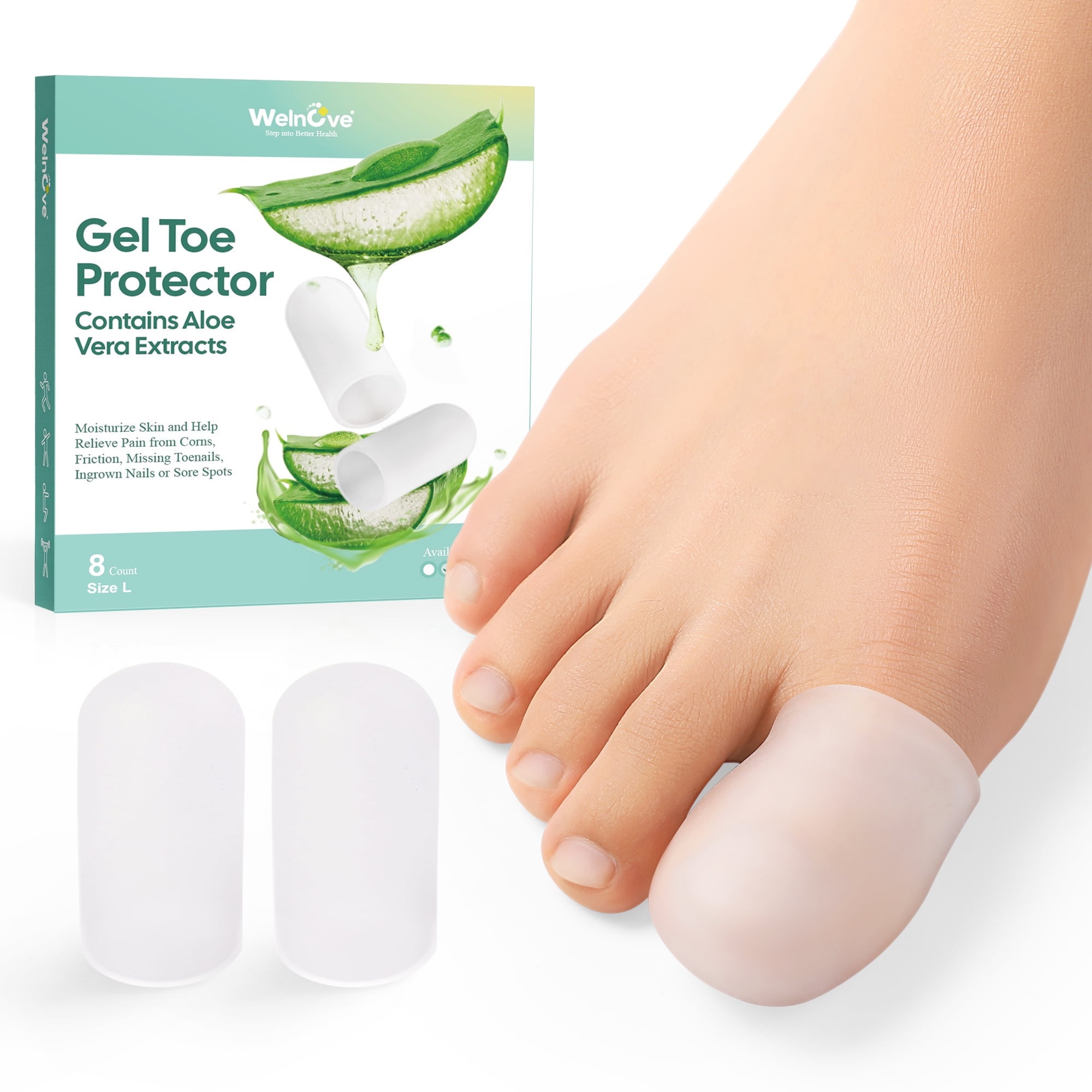 XIRQI Gel Toe Cap and Protector - Silicone Toe Covers - Toe Cushions ...