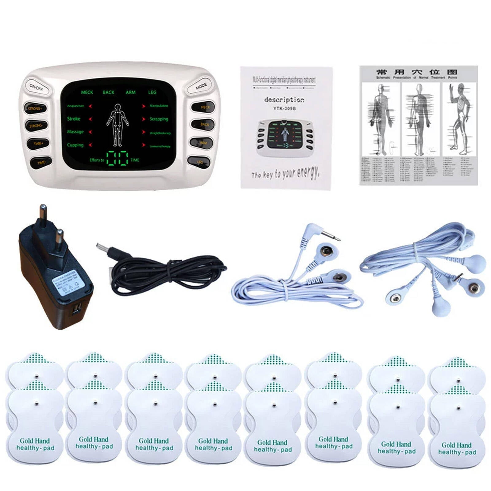 XIRQI Health Equipment Pulse Massager with Patches Blood Pressure ...