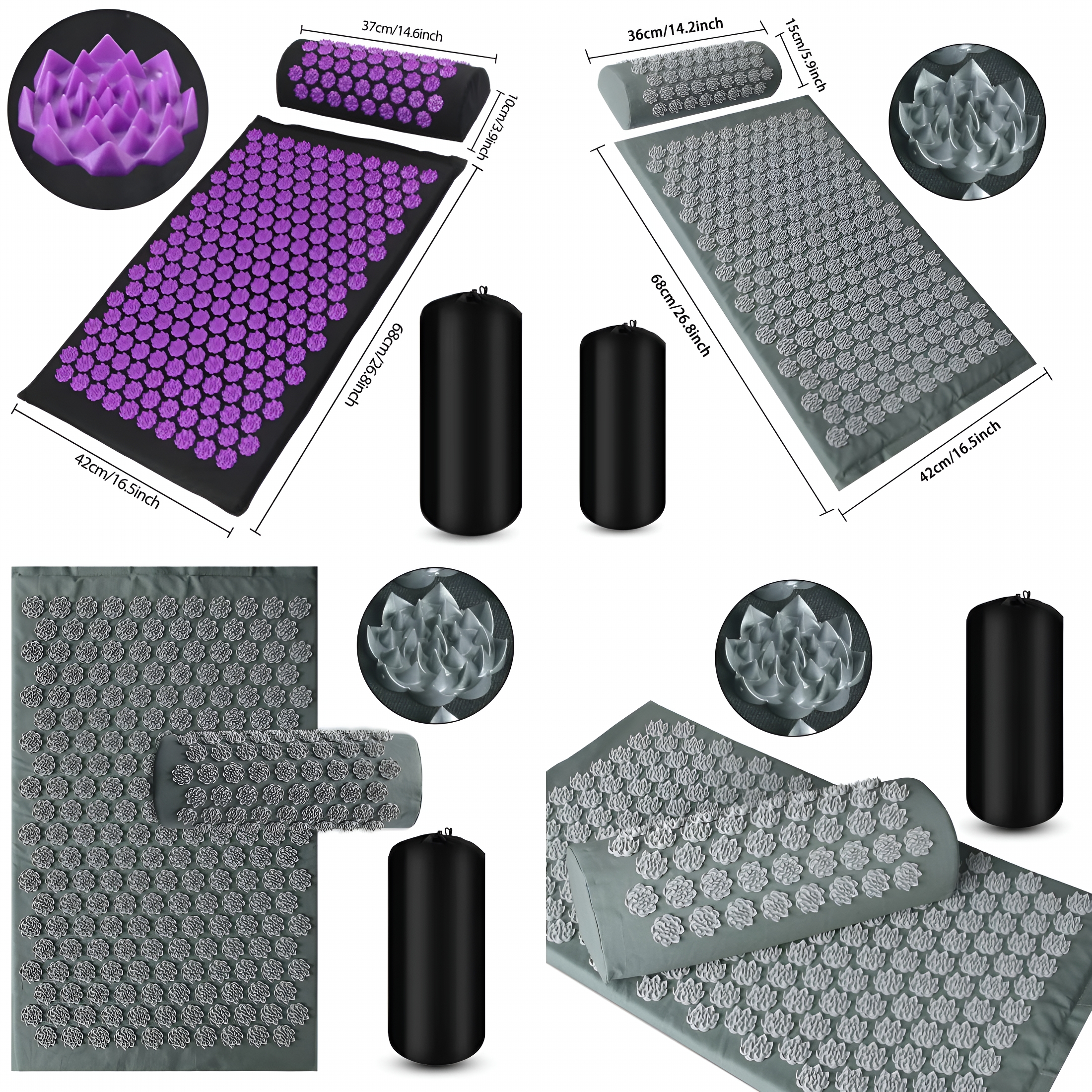 XIRQI Massage Cushion Yoga Acupressure Mat Acupuncture Massage Mat ...